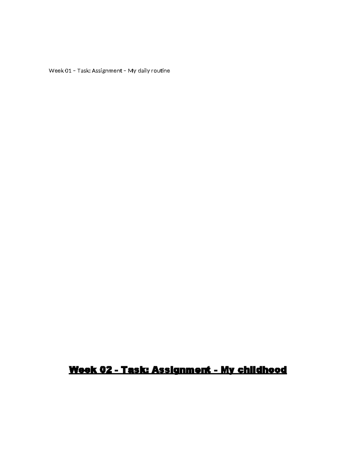Ta ingles - Ingles III - Week 01 – Task: Assignment – My daily routine c@1. Week 02 - Task ...