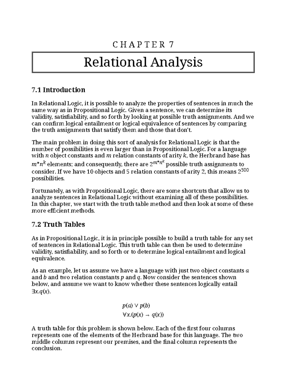 Chapter 7 - Relational Analysis - C H A P T E R Relational Analysis 7 ...