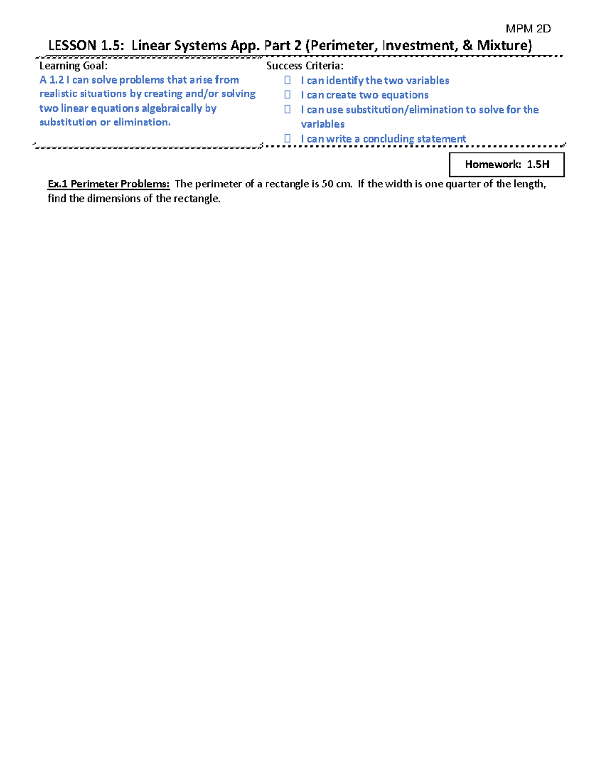 1.5 Linear Systems App. Part 2 - MPM 2D LESSON 1: Linear Systems App ...