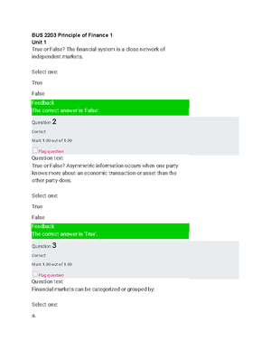 Final Exam (page 4 of 5), Principles of Finance 1, BUS 2203, Year 2022 ...