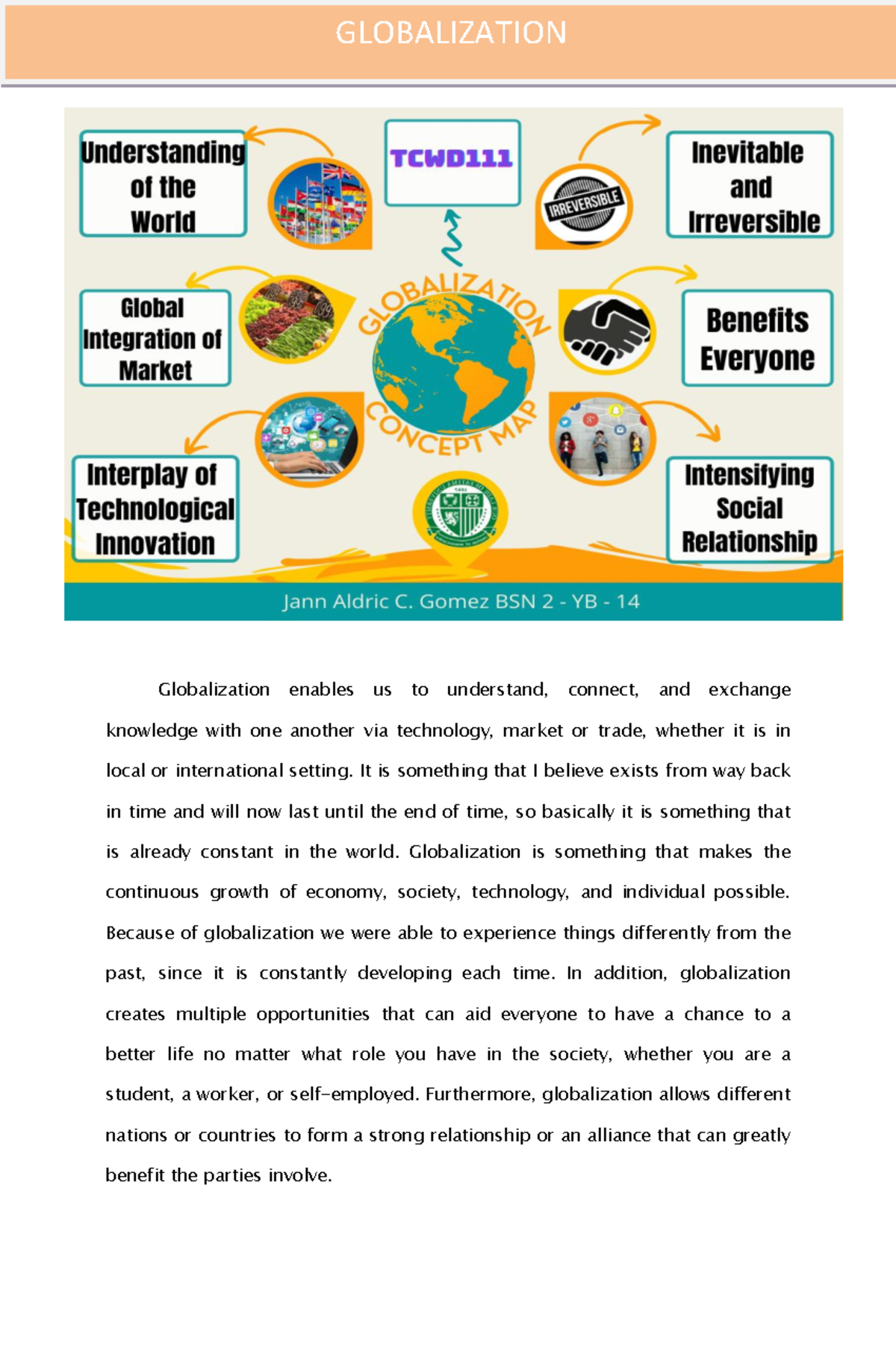 Globalization TCW 111 - Globalization enables us to understand, connect ...