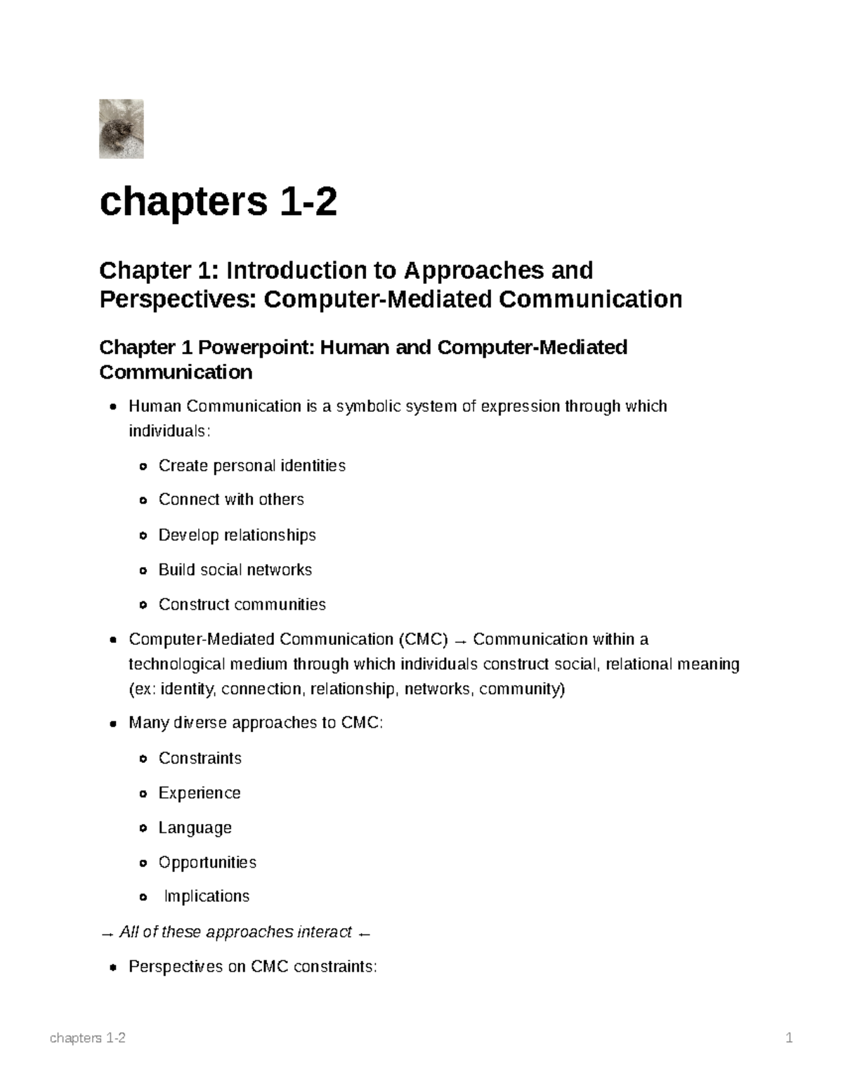 Chapters 1-2 - chapters 1- Chapter 1: Introduction to Approaches and ...