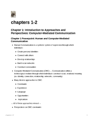 Chapters 7-8 - chapters 7- Chapter 7: Social Information Processing and ...