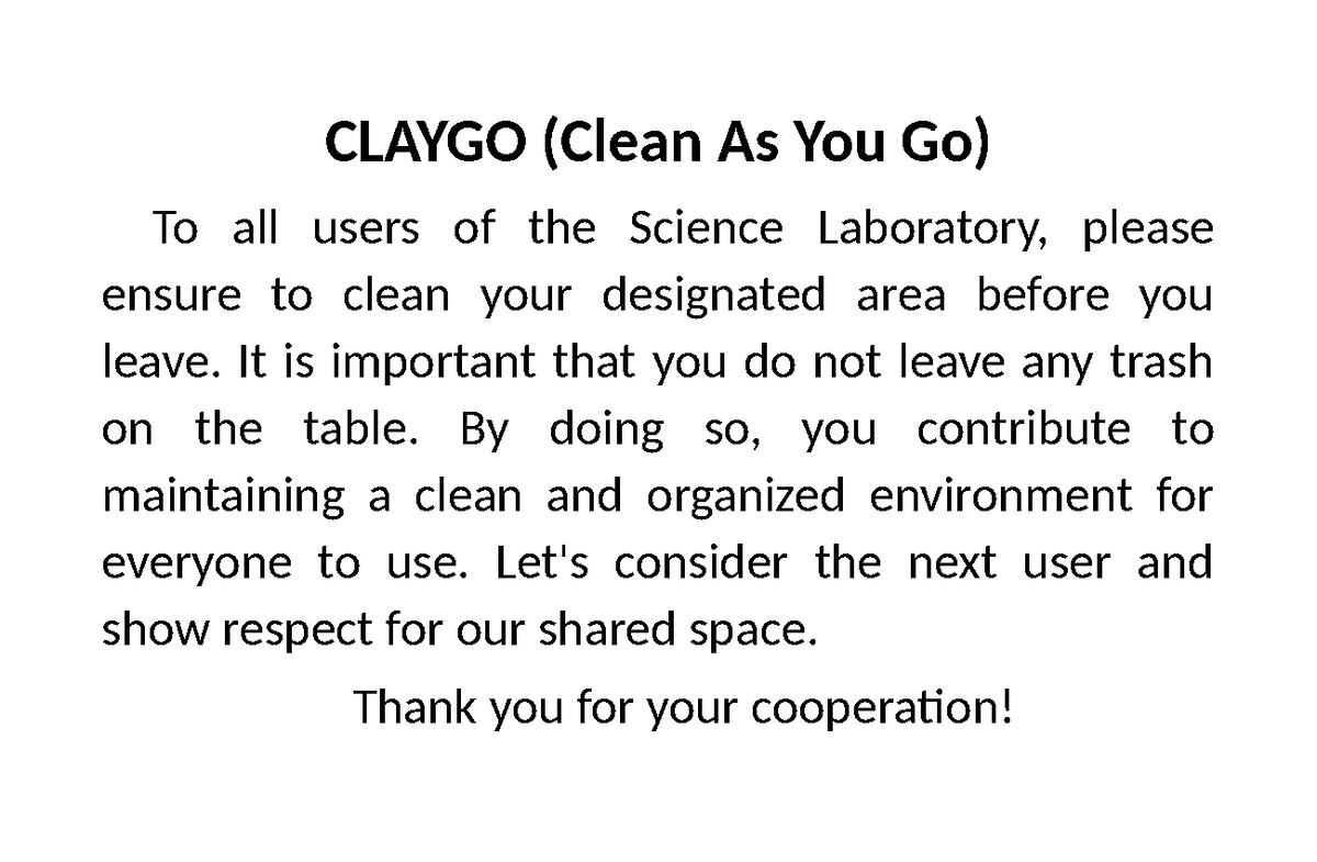 Claygo - Use as reviewer for kids. - Bsed Science - CLAYGO (Clean As ...
