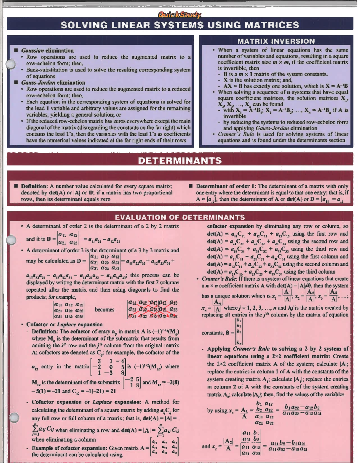 Linear algebra 3 - lots of references for helping with homework ...