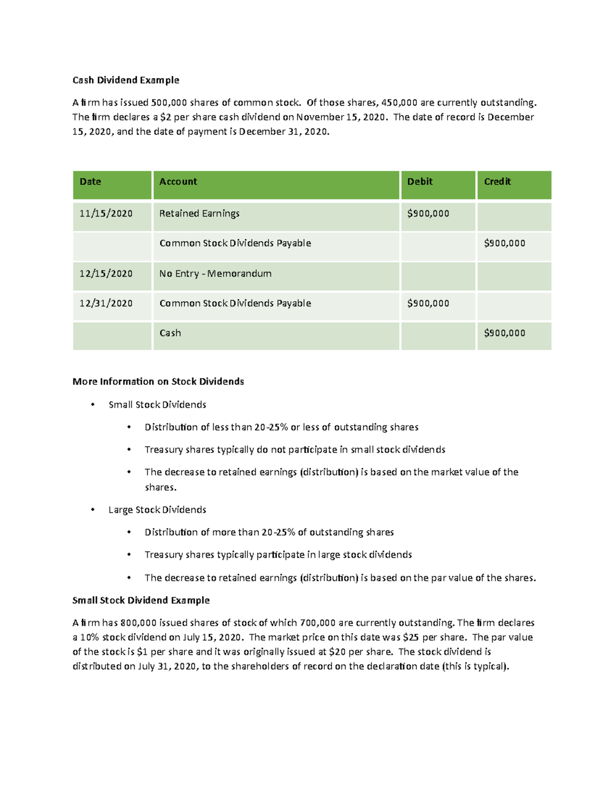 Chapter-15 Lecture Notes-4 - Cash Dividend Example A firm has issued ...