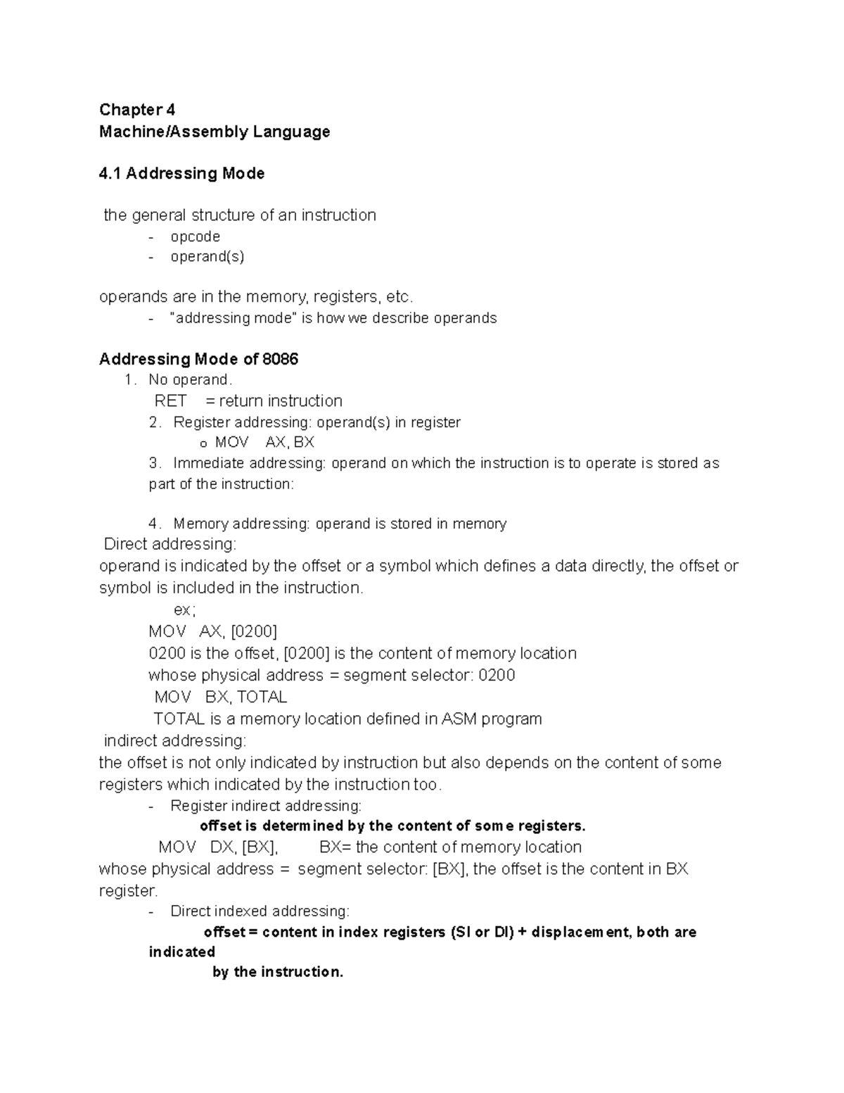 4.1 cs - Su, Bogong - Chapter 4 Machine/Assembly Language 4 Addressing ...