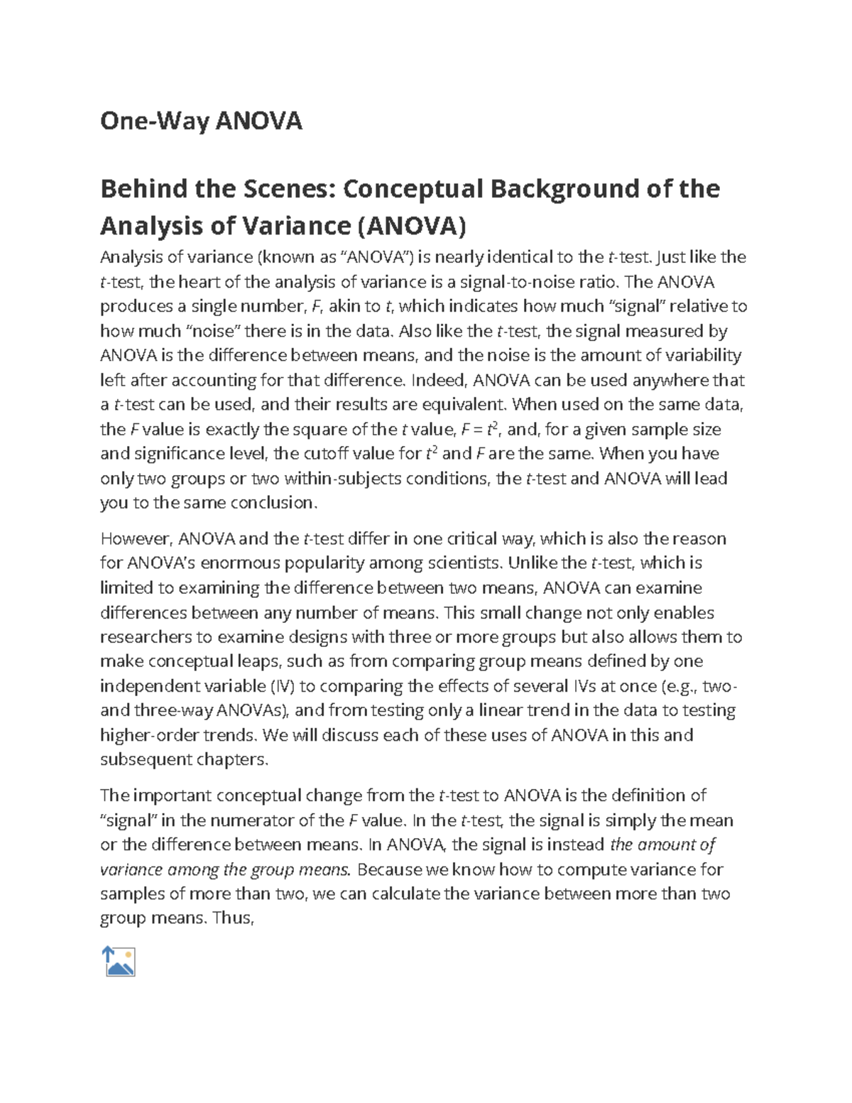 Chapter 6 A guide to SPSS - One-Way ANOVA Behind the Scenes: Conceptual ...