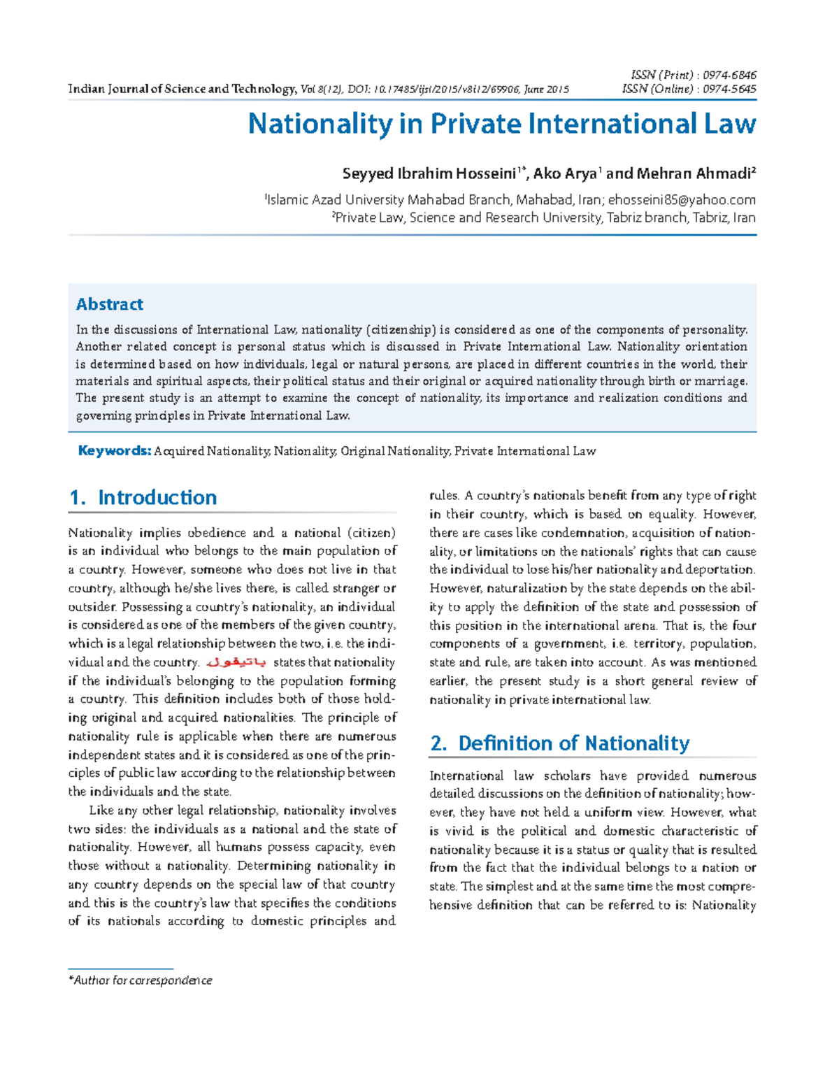 Article 20 - Fundamental rights - Abstract In the discussions of ...