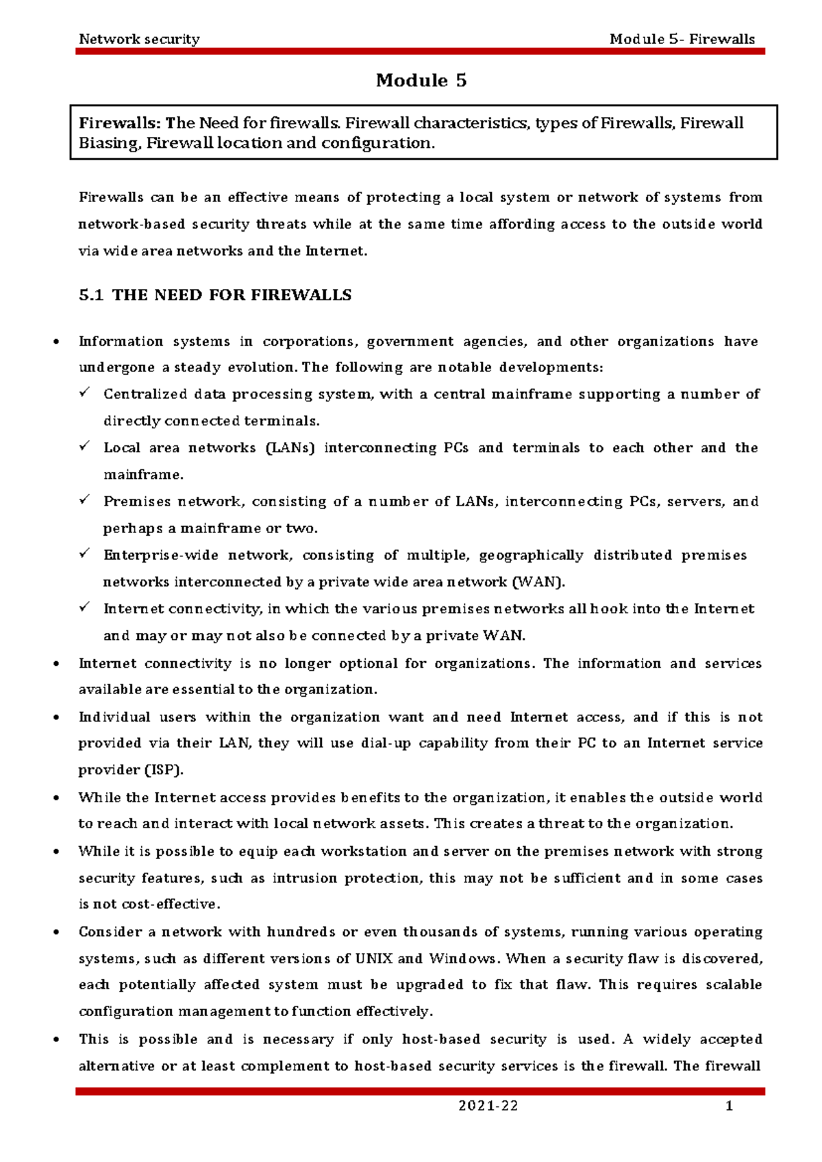 Module 5- Firewalls - Electronics and communication Engineering vtu ...