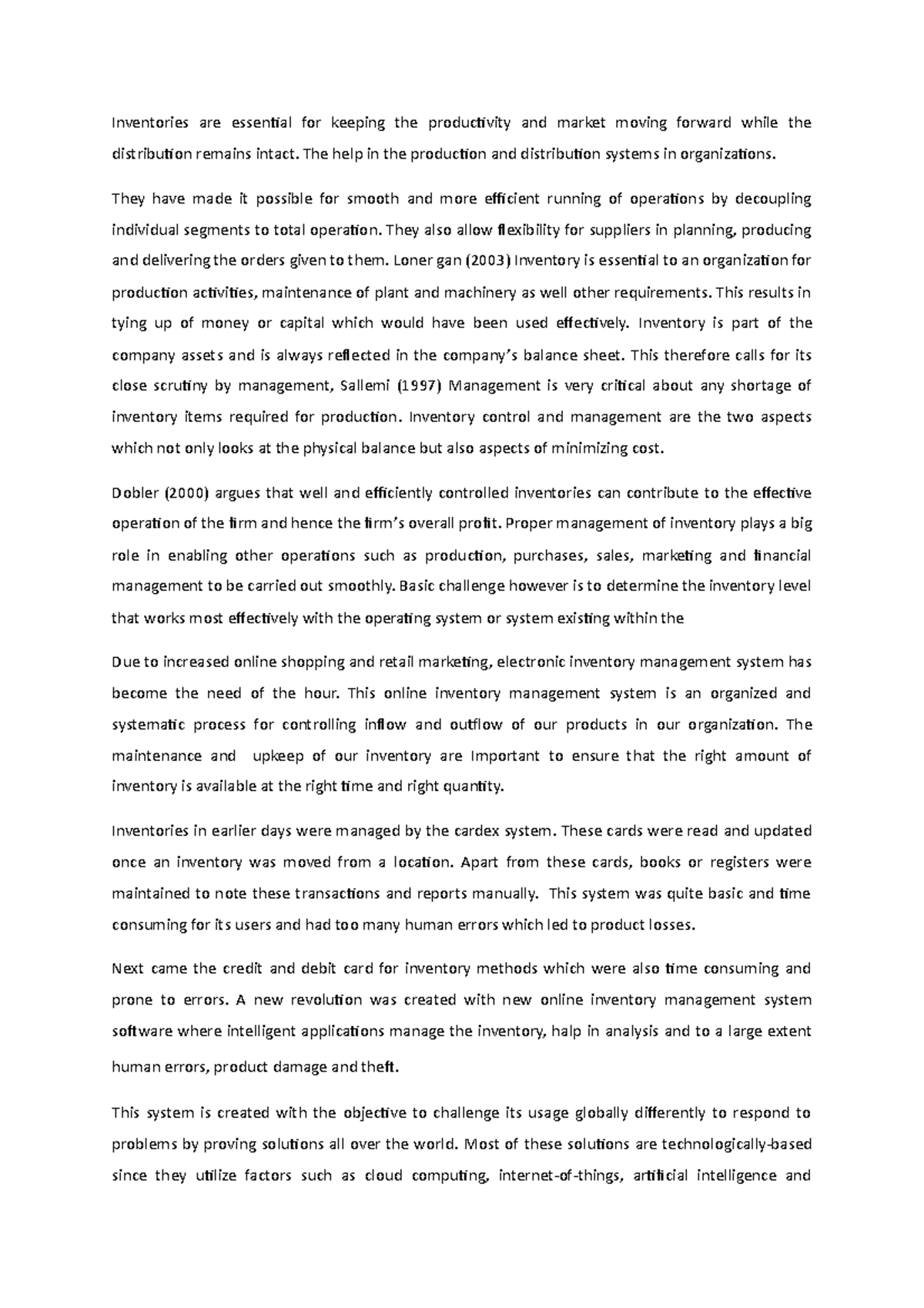 Background SDP Rodney - THIS ARE LECTURE NOTES - Inventories are ...