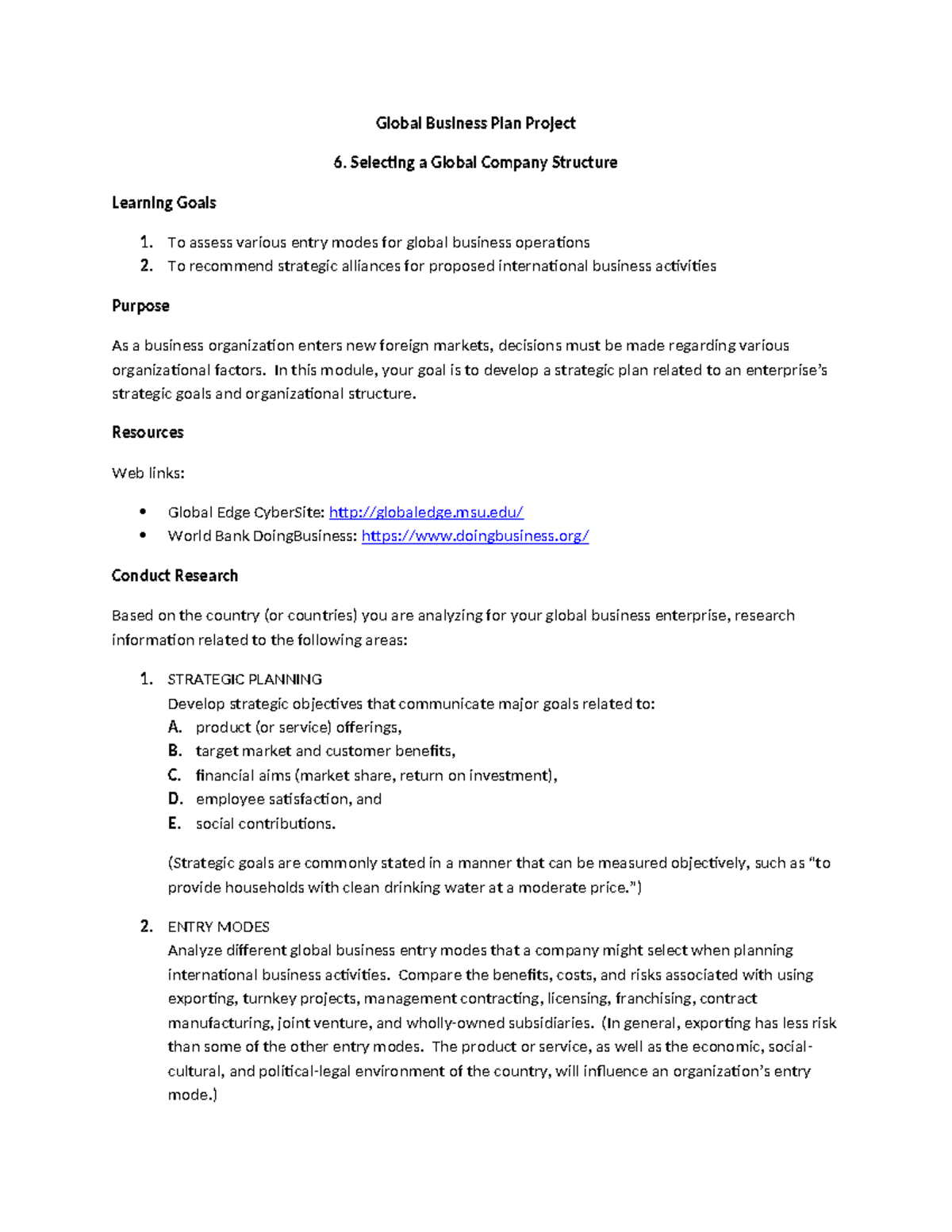 GBP 06 Selecting a Global Company Structure REV copy - Global Business ...