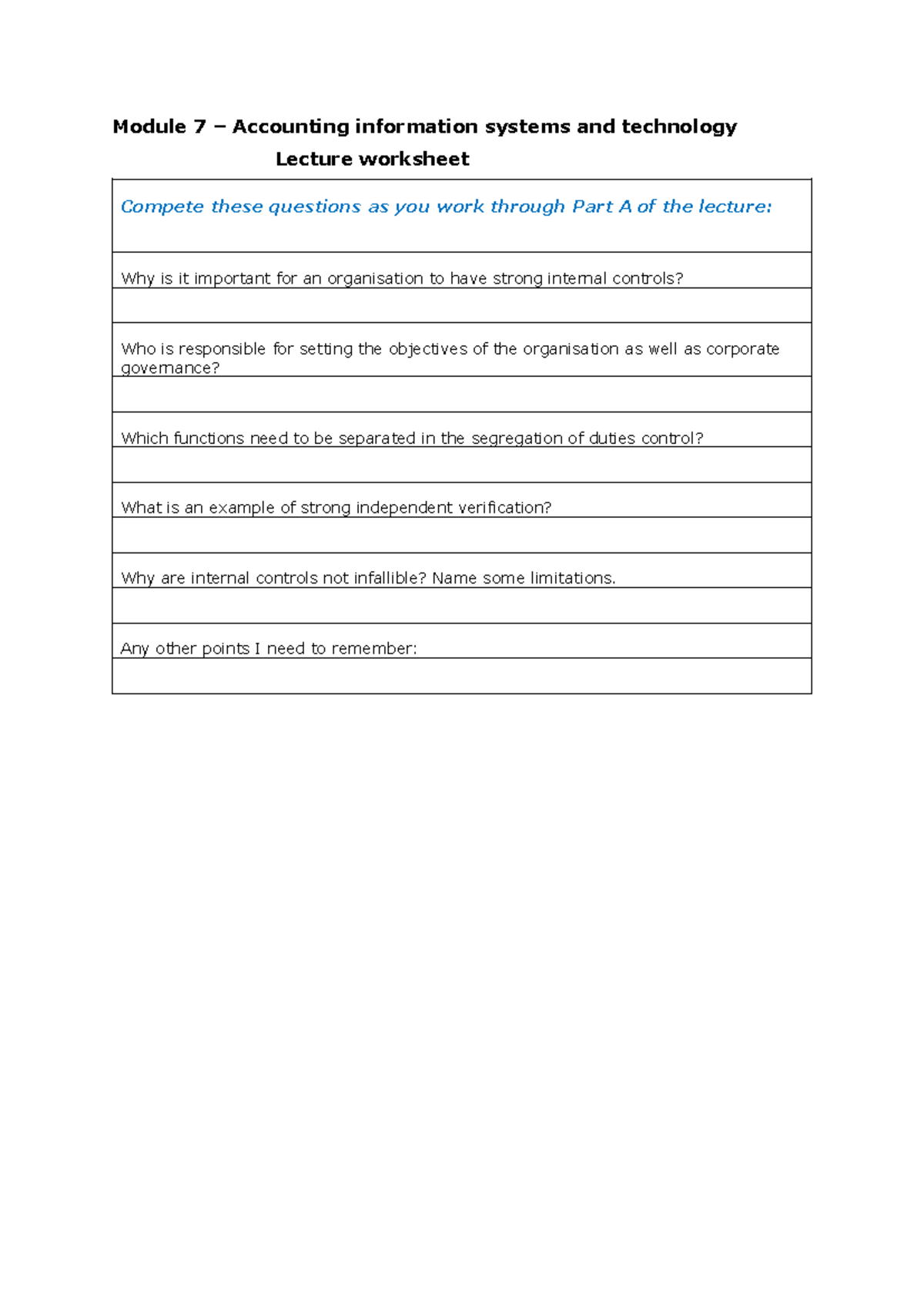 Module 7 Lecture worksheet updated s2 2022 - Module 7 – Accounting ...