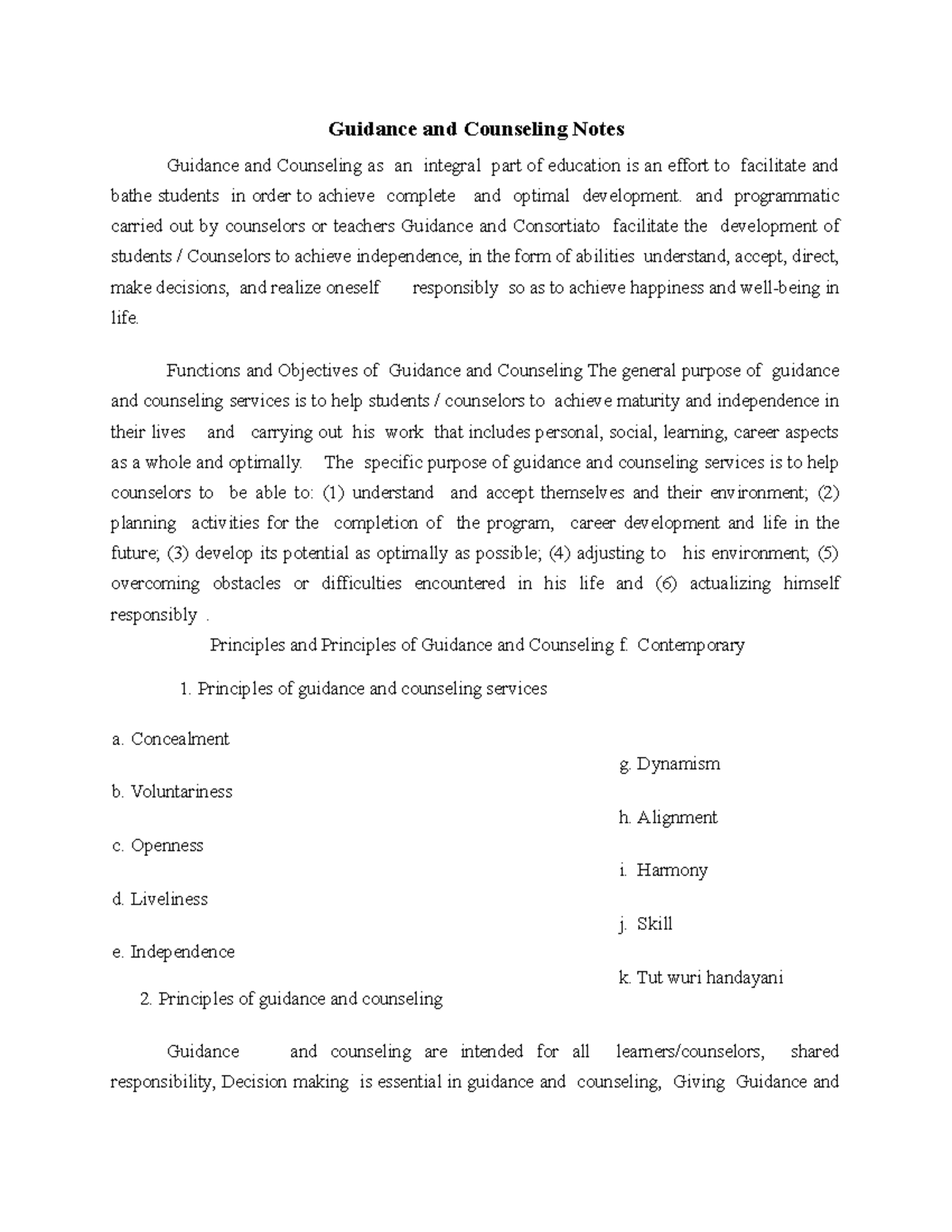 Guidance and Counseling Notes - Guidance and Counseling Notes Guidance ...