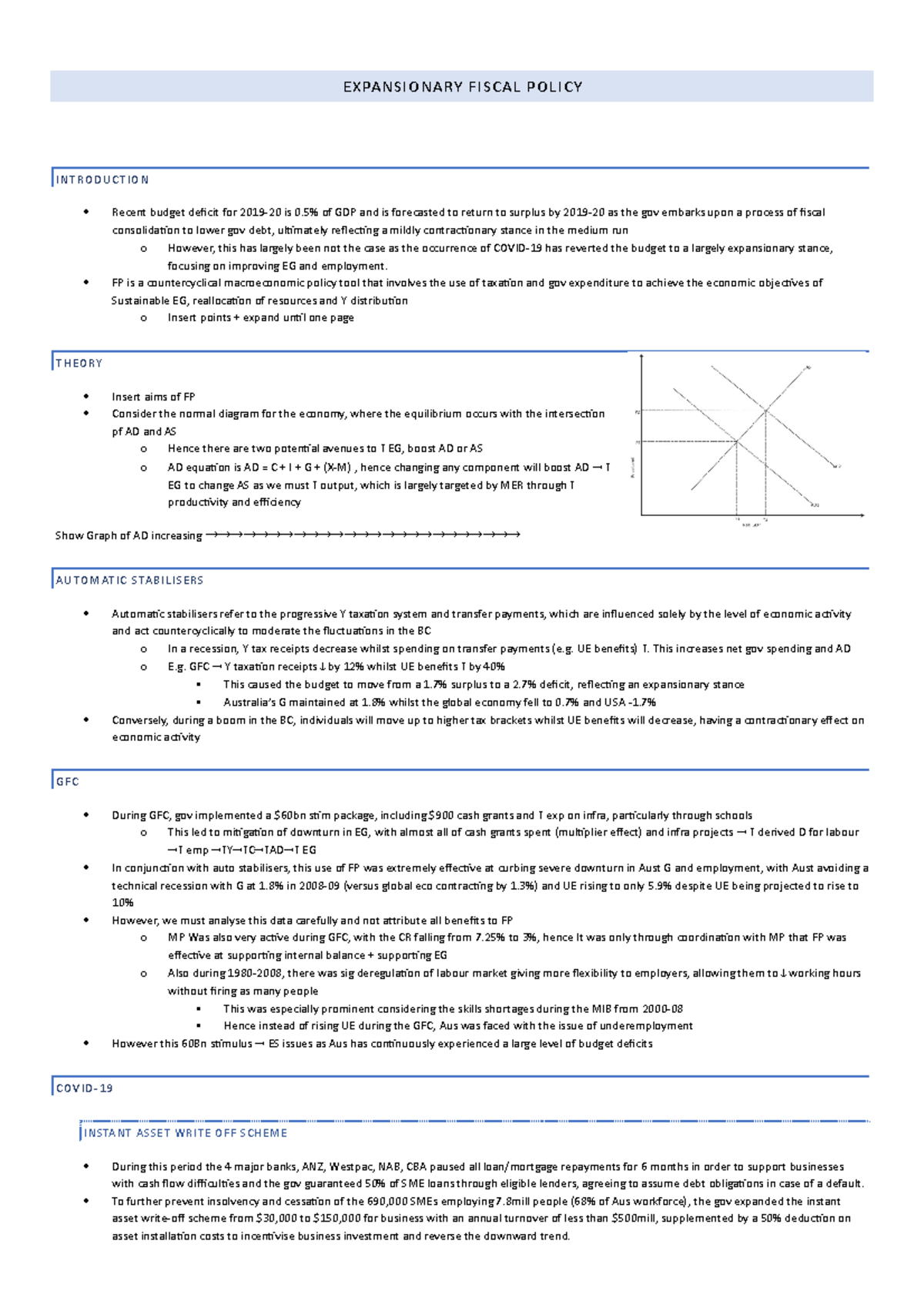 Expansionary Fiscal Policy - EXPANSIONARY FISCAL POLICY INTRODUCTION ...