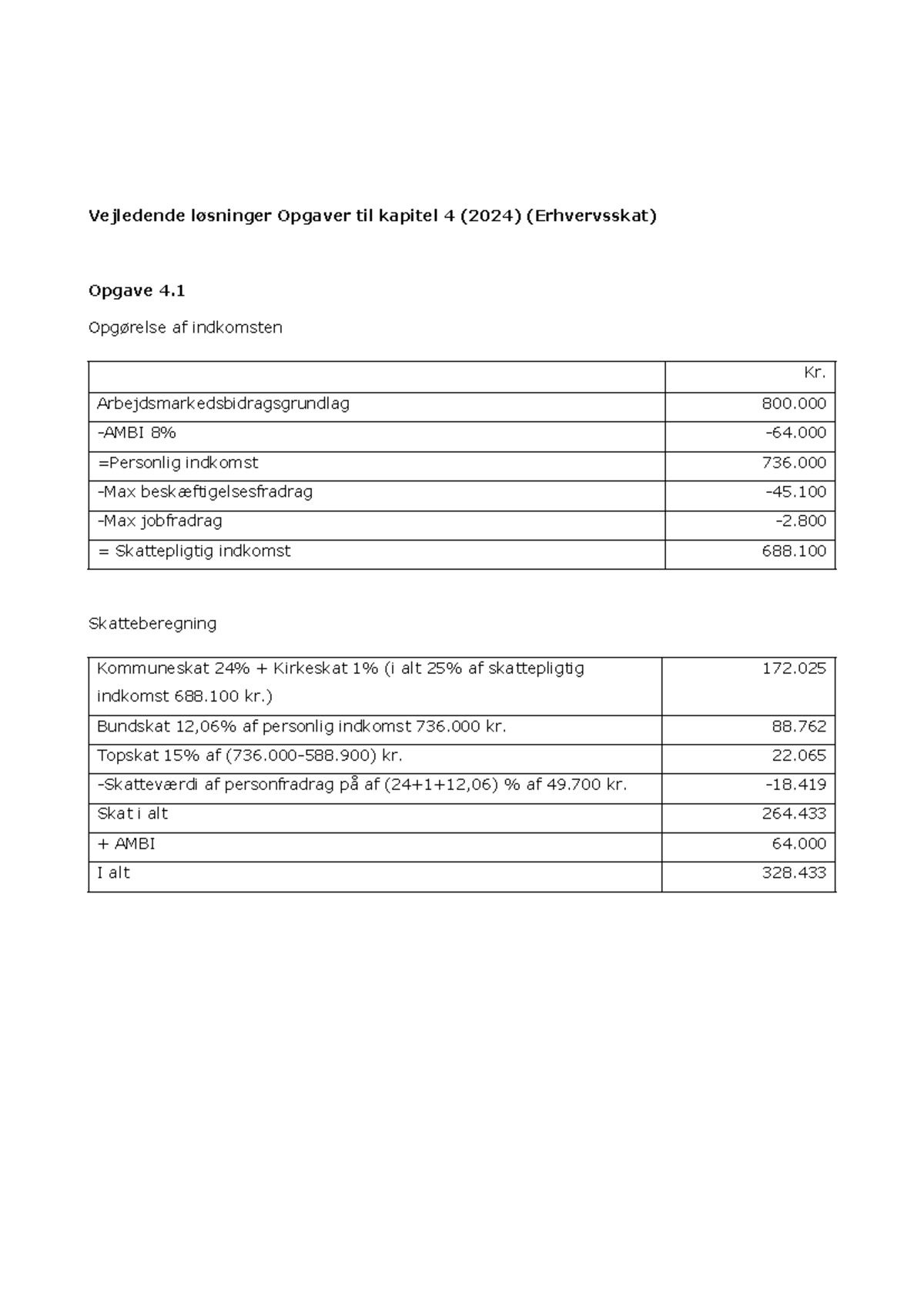 Vejledende løsninger til kap. 4 - Vejledende løsninger Opgaver til kapitel 4 (2024 ...