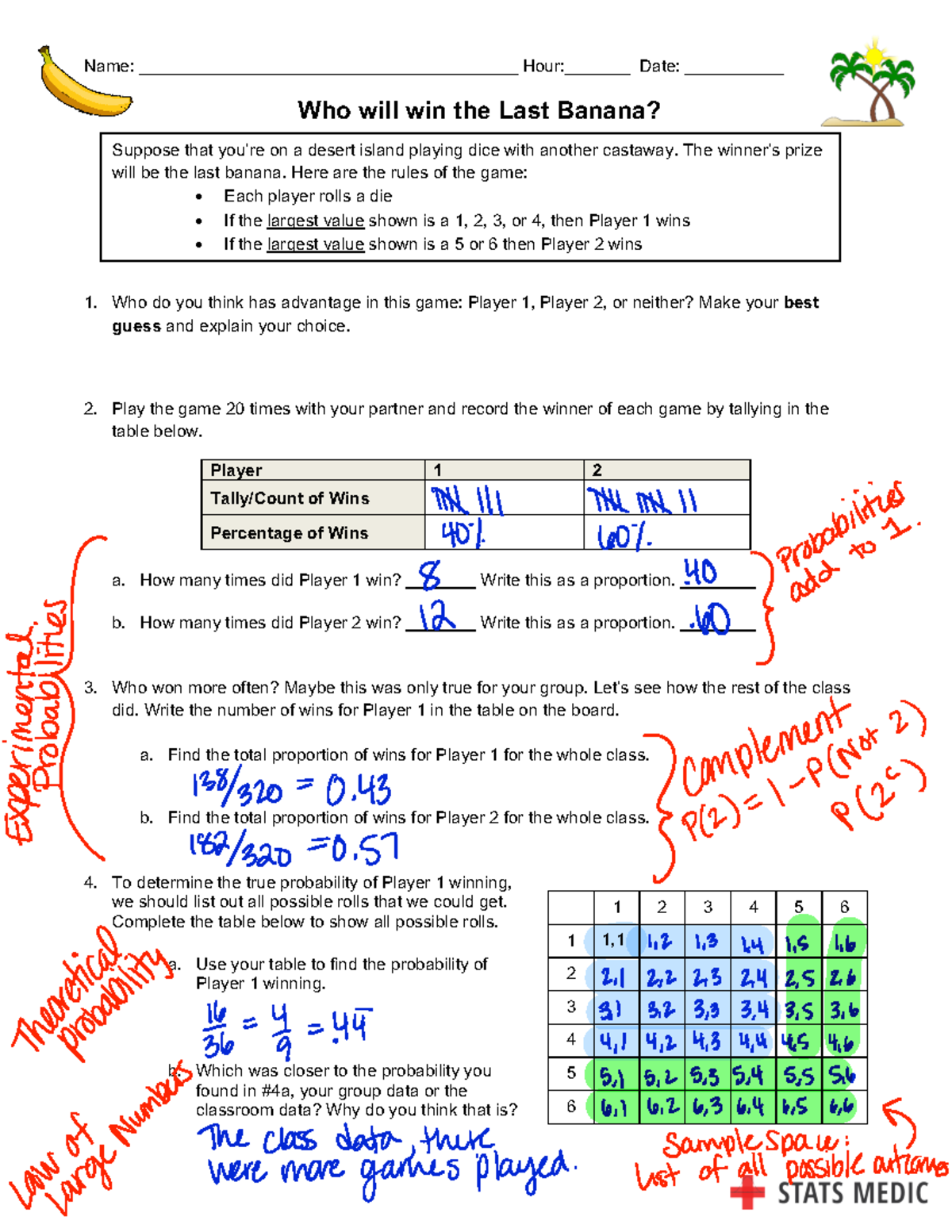 Stats+Medic+-++Probability+Rules+Answer+Key - Name: Hour: Date: Who ...