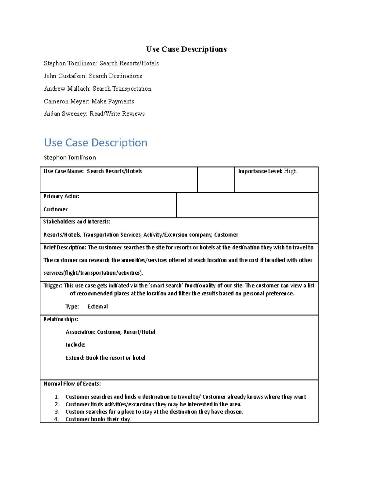 Use Case Descriptions - Warning: TT: more functions defined than expected Use Case Descriptions ...