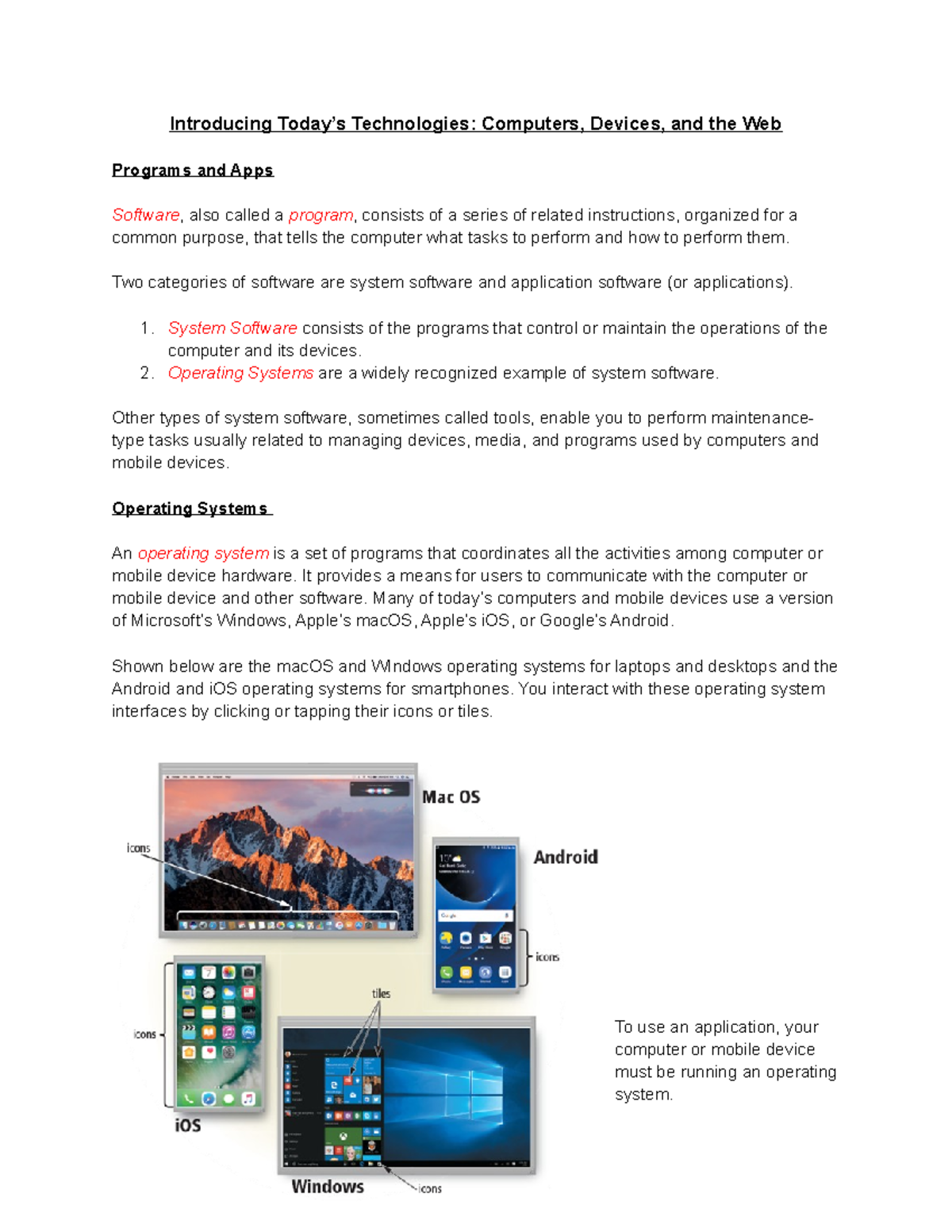 Introducting Today's Technologies Computers, Devices, and the Web - Introducing Today’s - Studocu