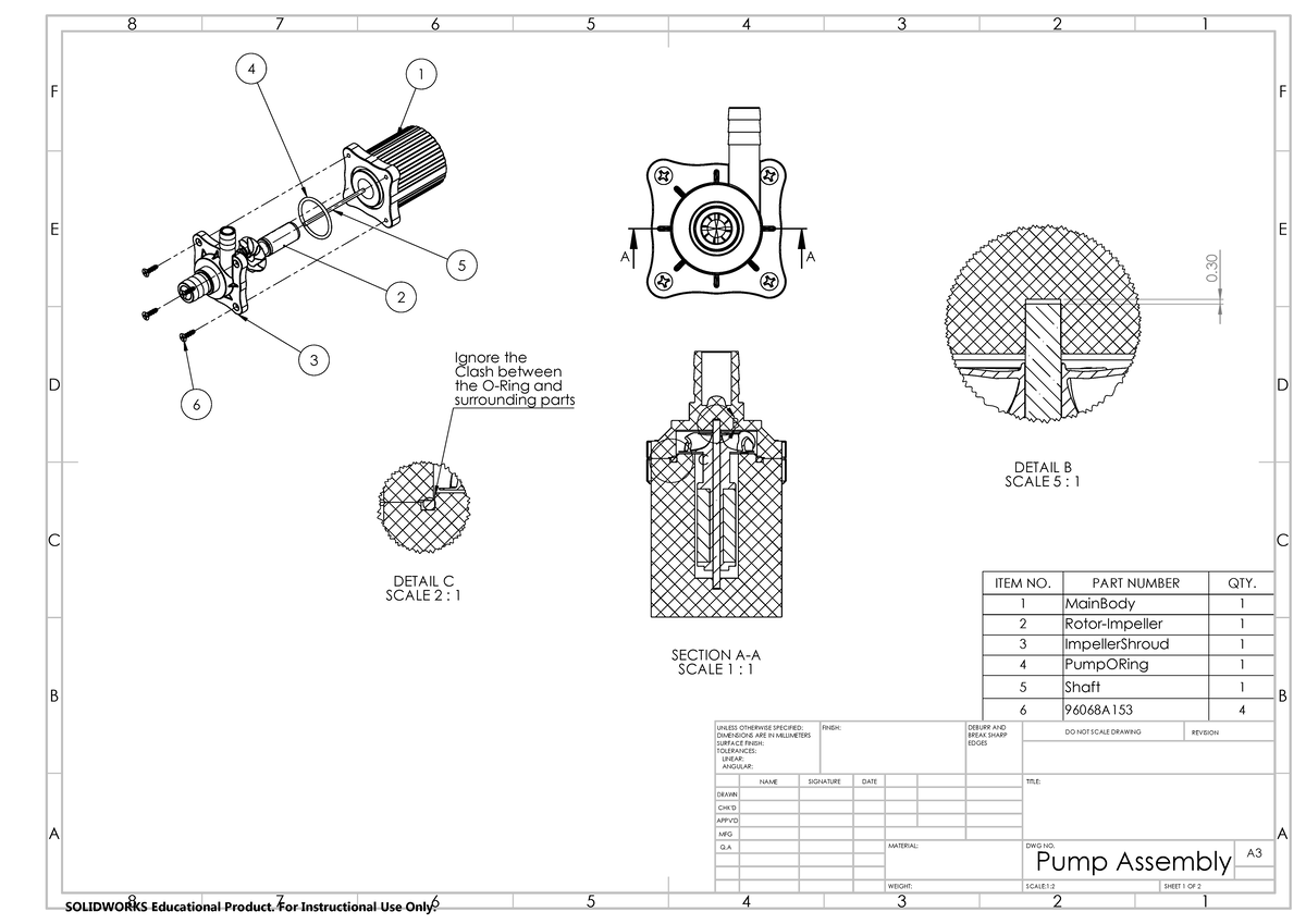 Pump Assy - . - 41 5 2 3 6 A A B C SECTION A-A SCALE 1 : 1 0. DETAIL B ...