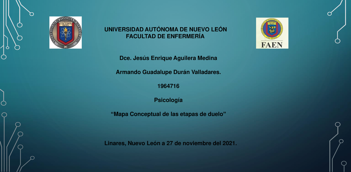 AGDV Etapas del Duelo - UNIVERSIDAD AUTÓNOMA DE NUEVO LEÓN FACULTAD DE ...