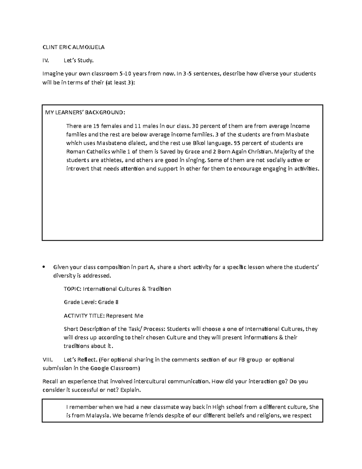 My topic 3 - informative notes - CLINT ERIC ALMOJUELA IV. Let’s Study ...