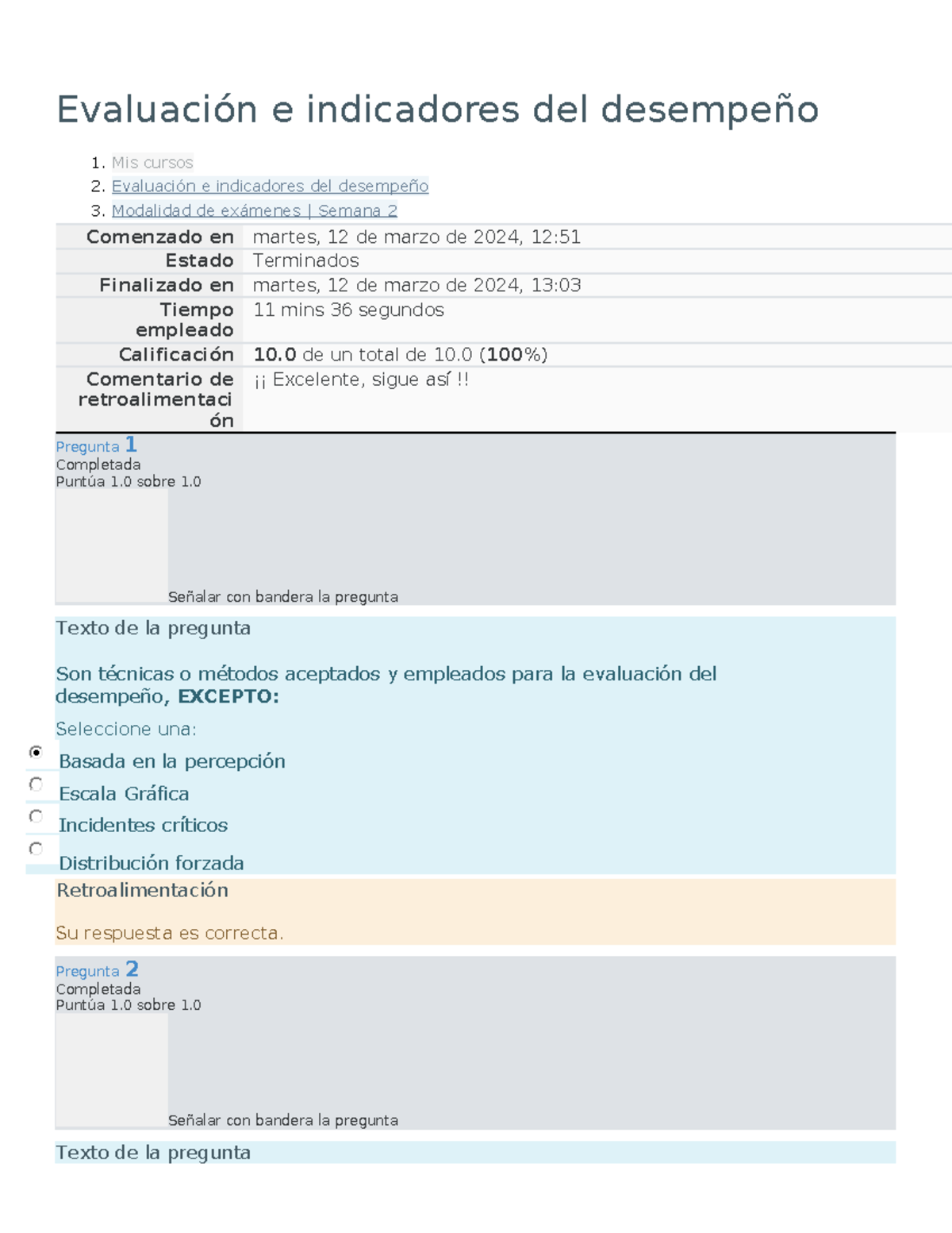 Evaluación e indicadores del desempeño Sem 1-2 - Mis cursos 2. Evaluación e indicadores del ...