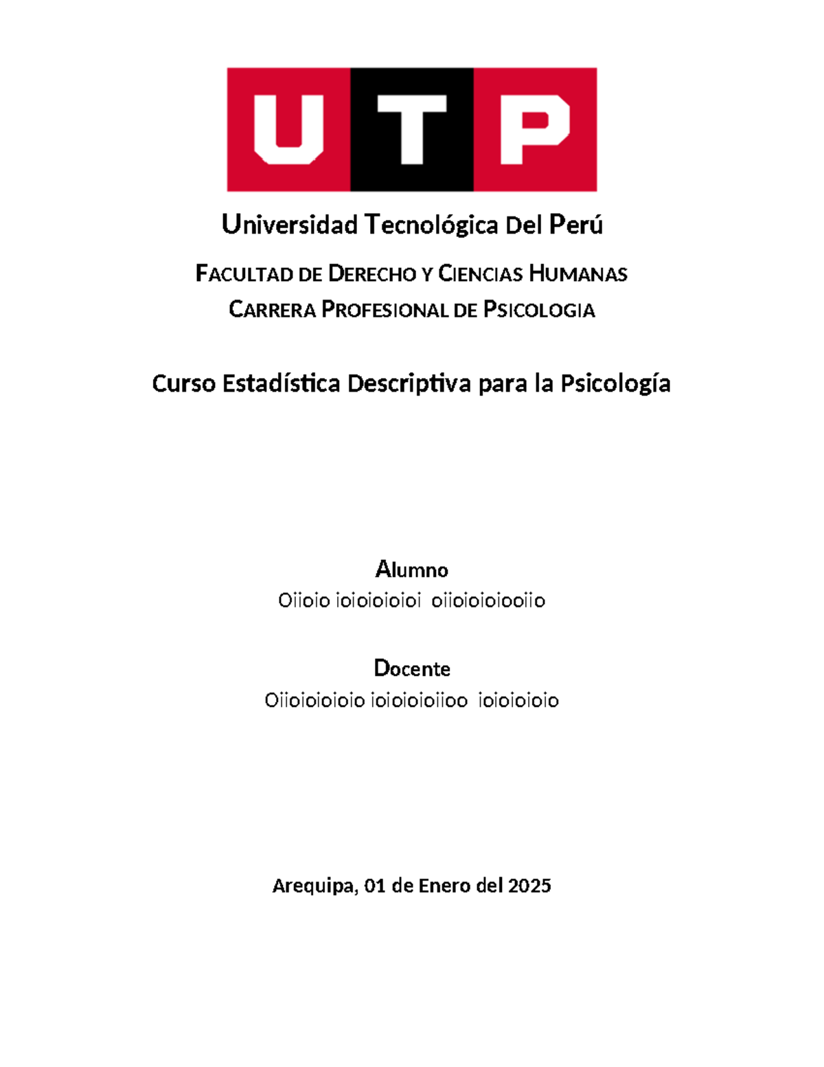 Caratula UTP Portafolio - Universidad Tecnológica Del Perú FACULTAD DE ...