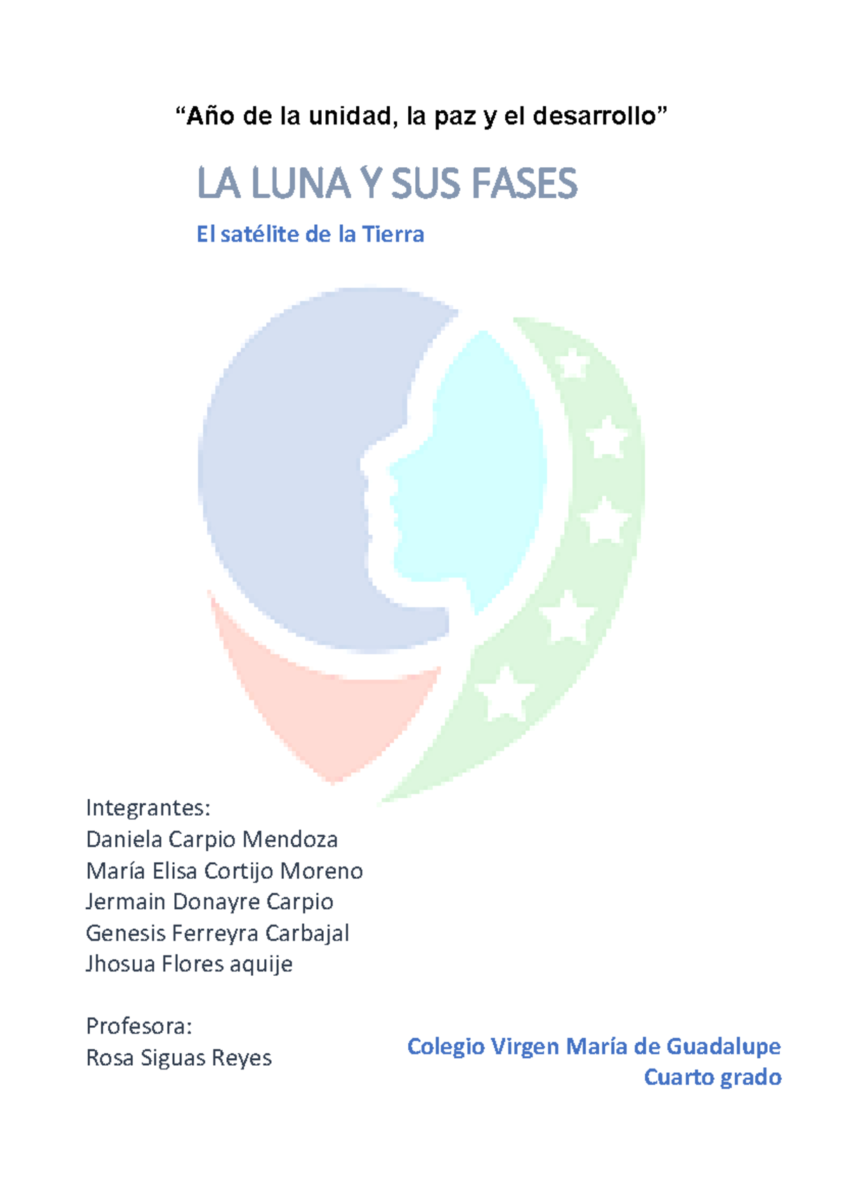 LA LUNA Y SUS Fases - XXXXX - “Año de la unidad, la paz y el desarrollo ...