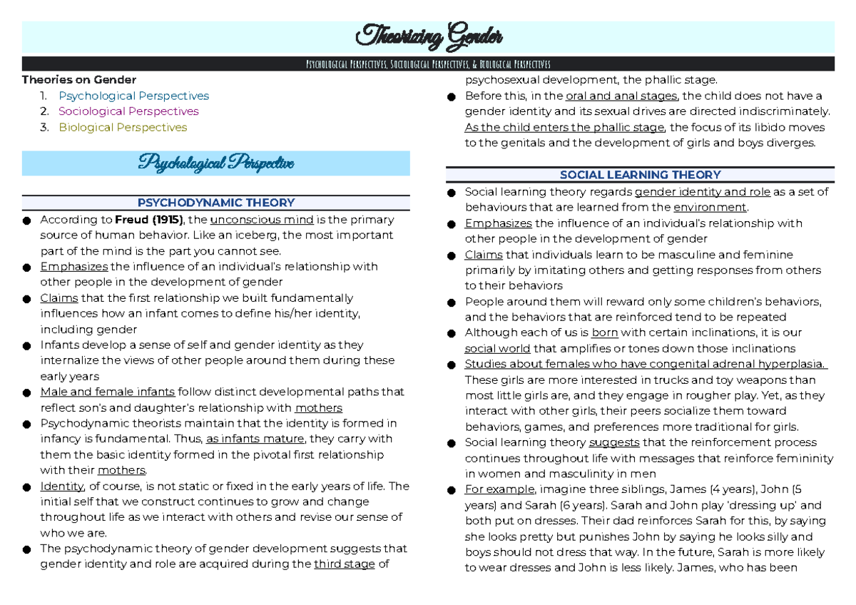 MID Theorizing Gender - Theorizing Gender Psychological Perspectives ...