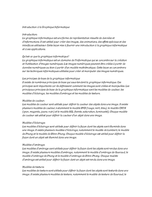 Computer Graphics Study Notes - Introduction à la Graphique ...