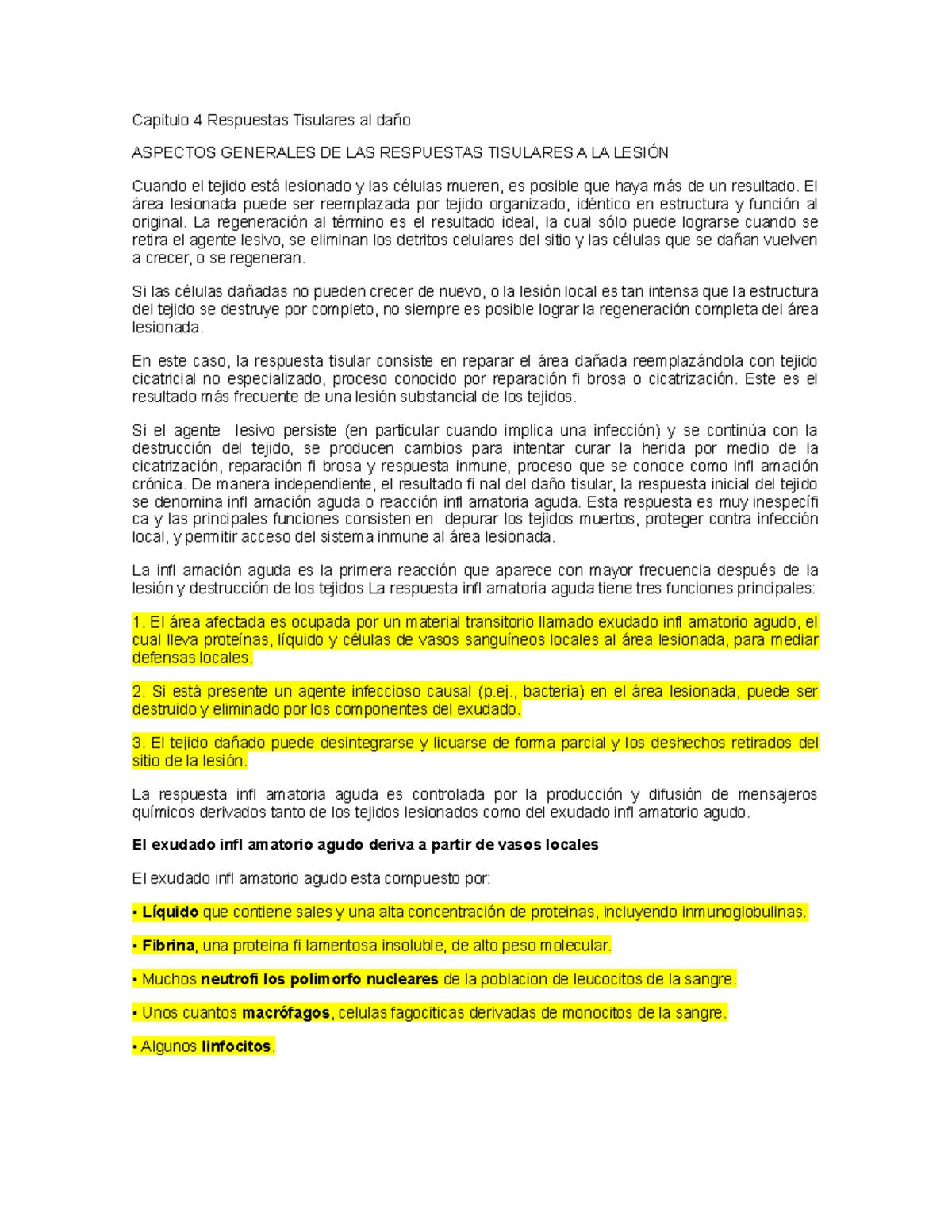 Capitulo 4 Respuestas Tisulares al daño - Capitulo 4 Respuestas ...