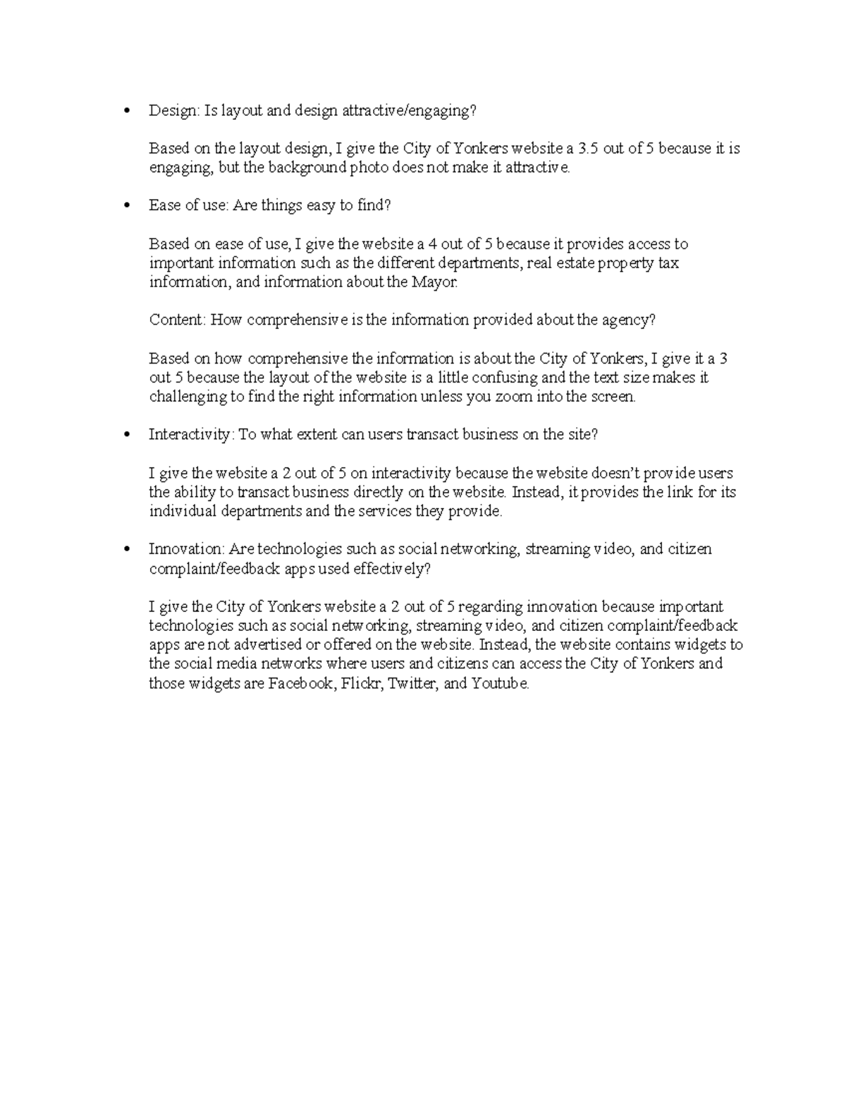 Public Administration City Website Review Assignment - Design: Is ...