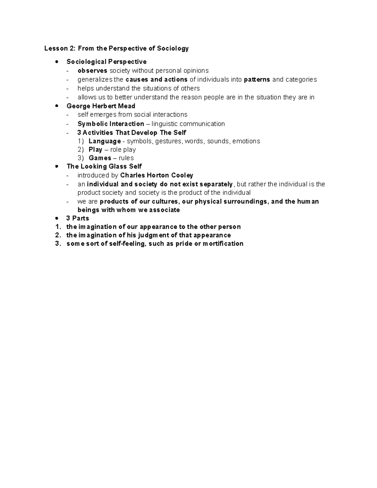 GEN 002 Reviewer Lesson 2 - Lesson 2: From the Perspective of Sociology ...