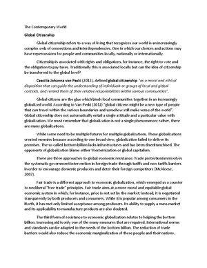 Economic Globalization and Global Trade - The Contemporary World ...