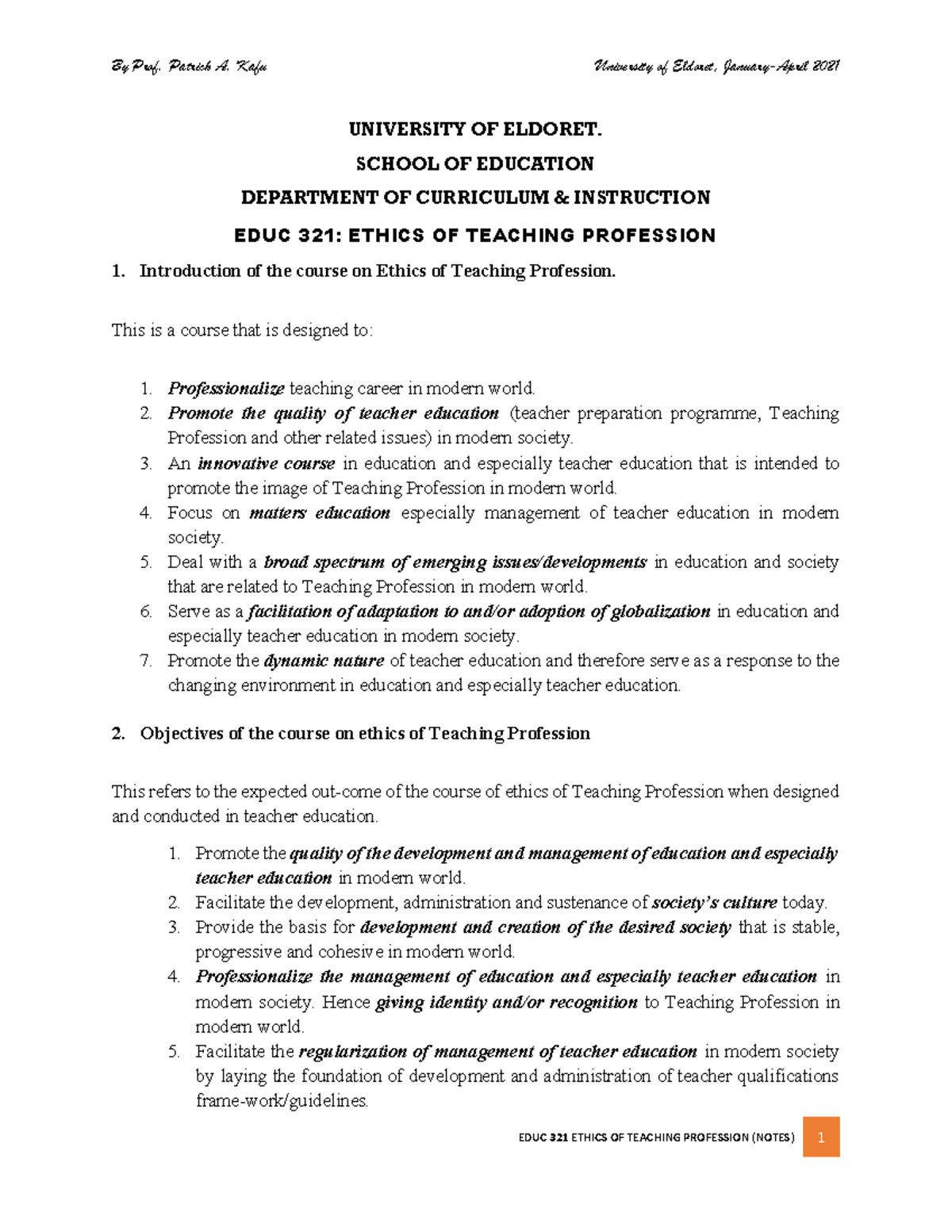 EDUC 321 - ALL Topics Notes ( Final Version) - UNIVERSITY OF ELDORET ...