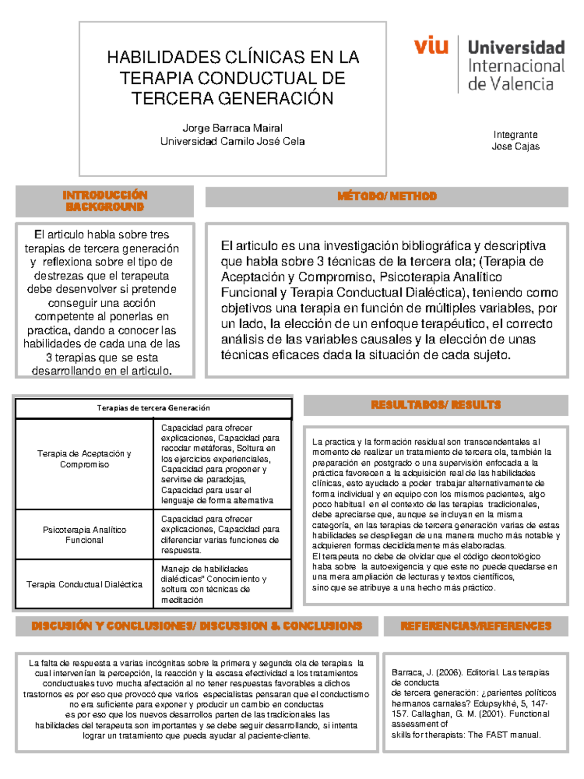 Poìster-cientiìfico - terapias cognitivo Conductual - HABILIDADES ...