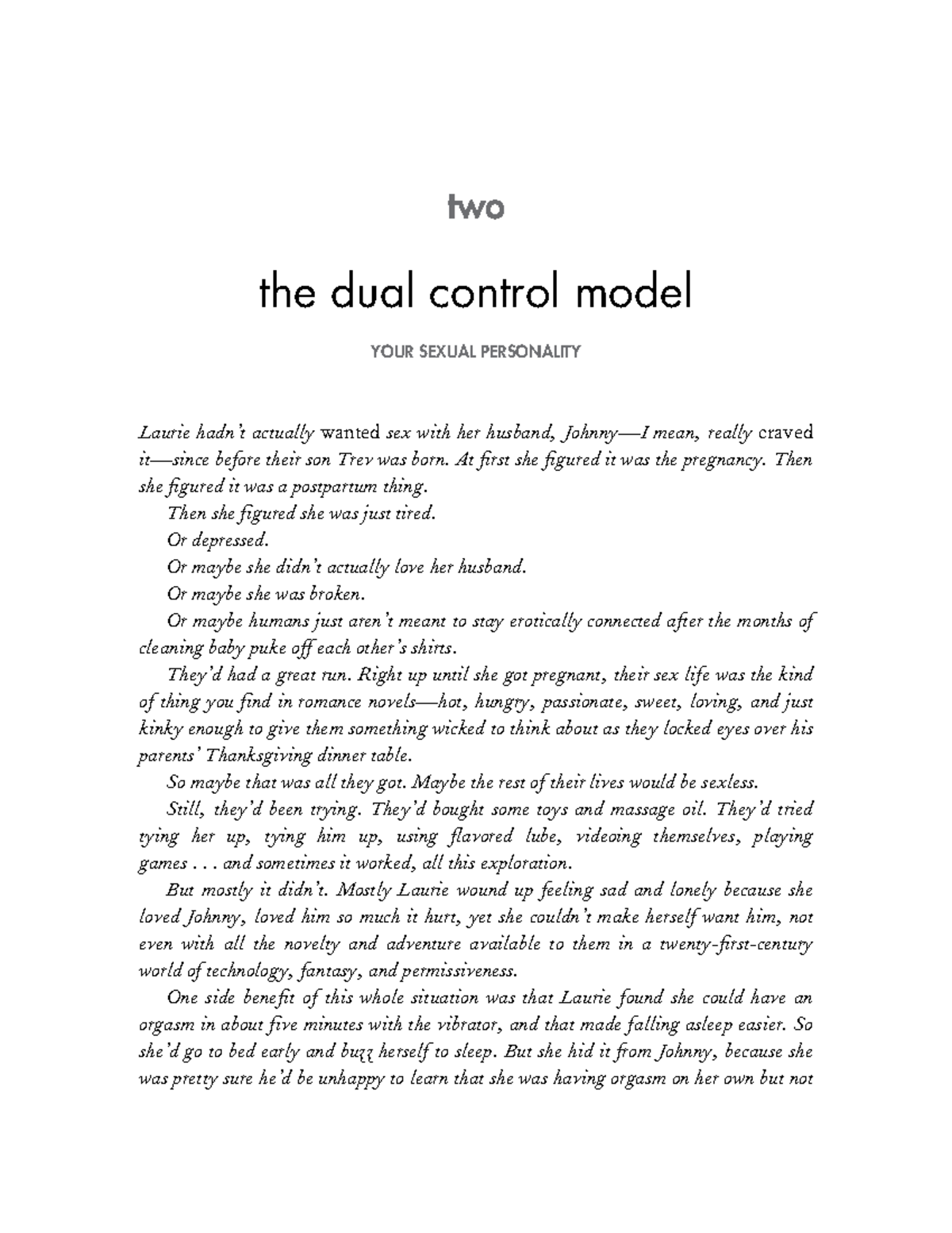 Dual Control Model - two the dual control model YOUR SEXUAL PERSONALITY ...