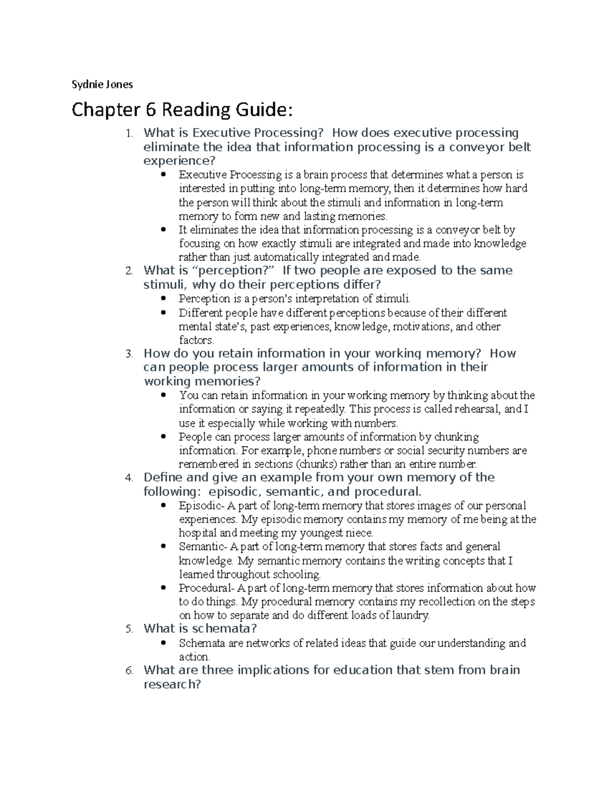 Chapter 6 Reading Guide - Sydnie Jones Chapter 6 Reading Guide: What is ...