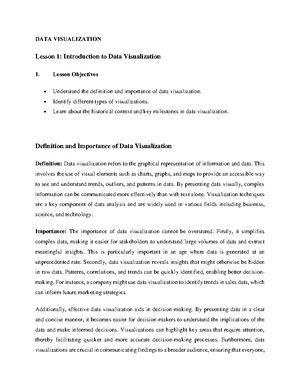 Lesson 3 - Data Visualization - DATA VISUALIZATION Lesson 3 : Data ...