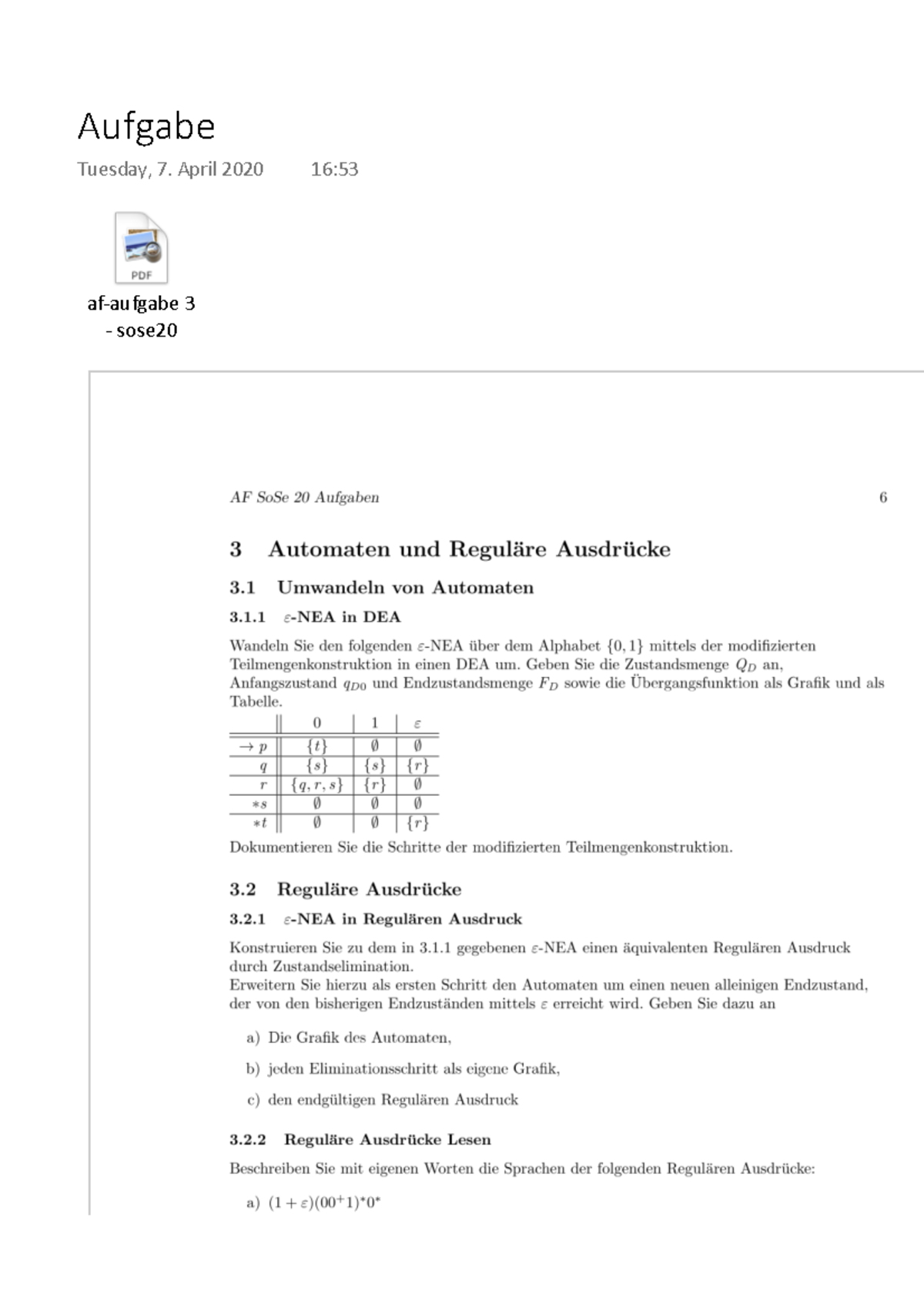 Reguläre Ausdrücke Aufgaben - Angewandte Informatik - Warning: TT ...