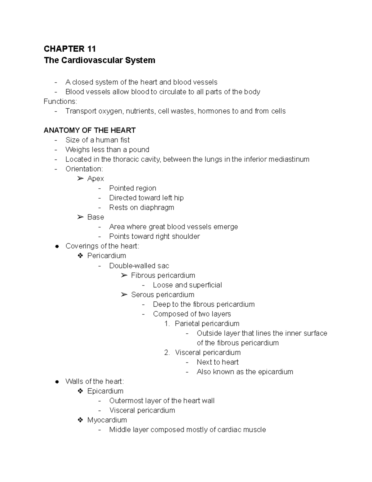 Chapter 11 - Cardio - aaaaaaaaaaaaaaaaaaaa - CHAPTER 11 The ...