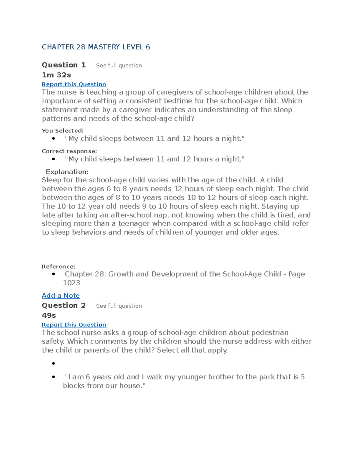 Chapter 28 Mastery Level 6 - CHAPTER 28 MASTERY LEVEL 6 Question 1 See ...
