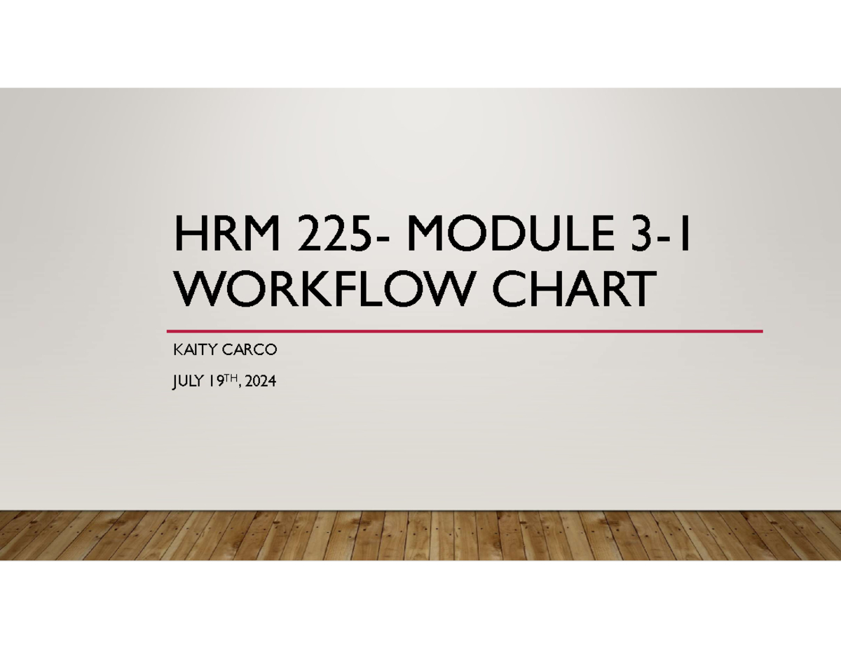 W3-1 Flow chart - HRM 225- MODULE 3- WORKFLOW CHART KAITY CARCO JULY 19TH, 2024 Addressing data ...