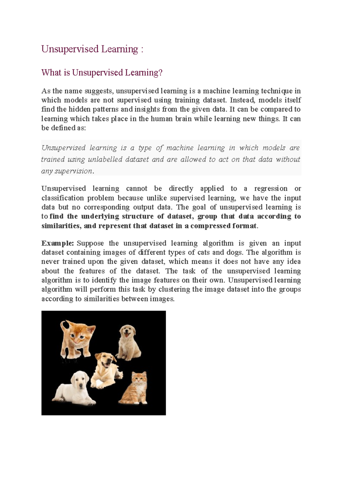 AML Notes UNIT 1 AND 2 (3) - Unsupervised Learning : What is ...