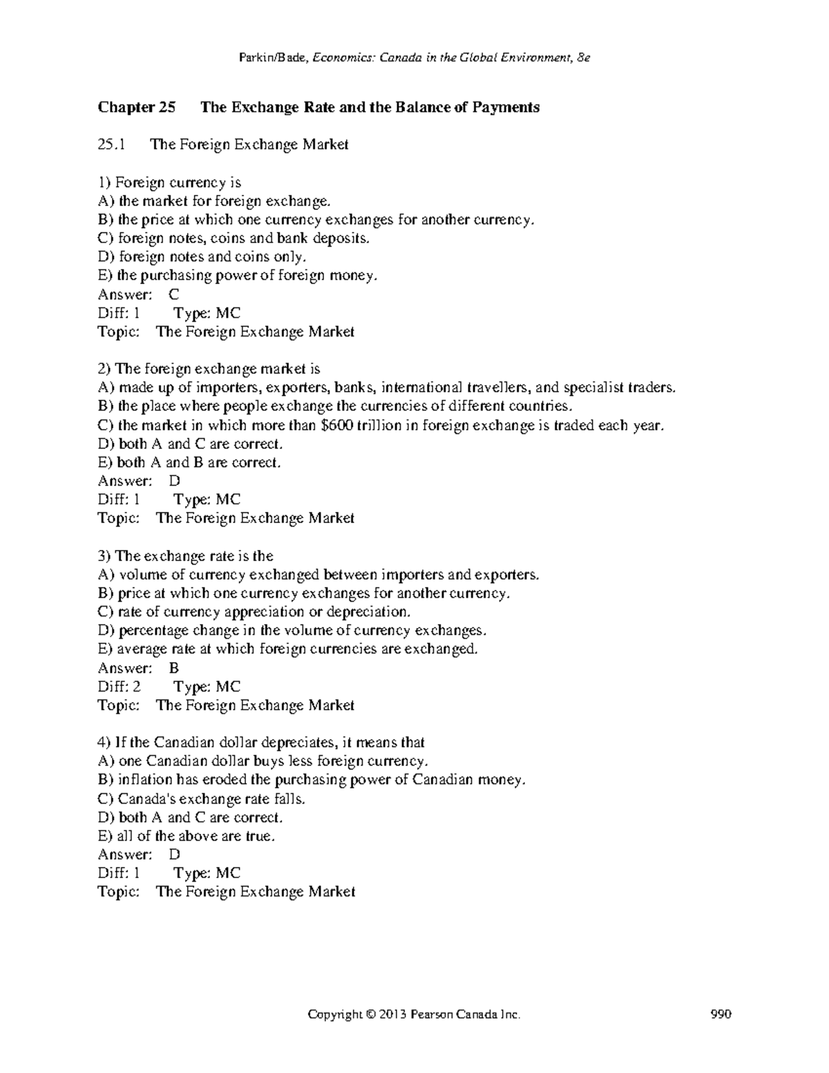 Chapter 25 sample question - Chapter 25 The Exchange Rate and the ...