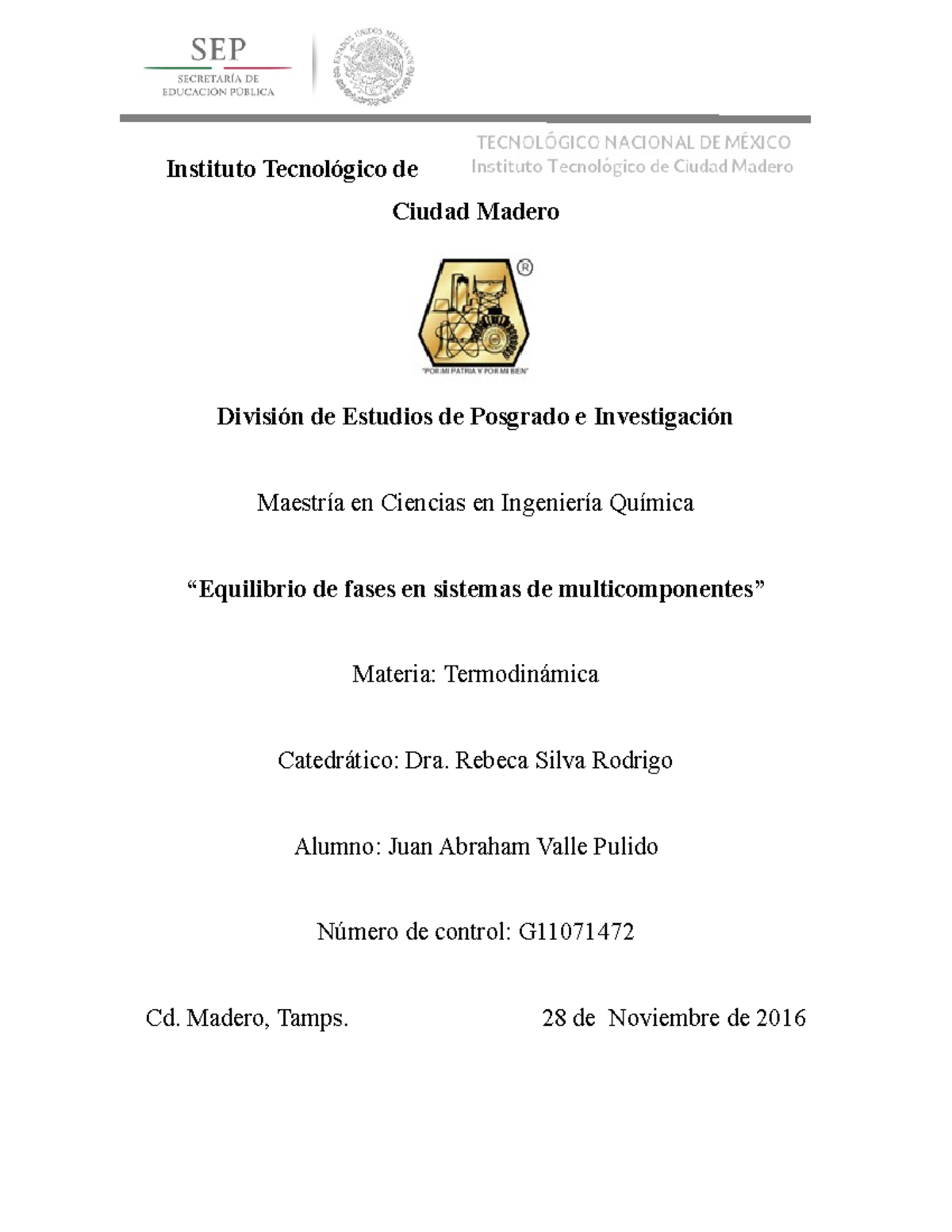 Equilibrio de fases en sistemas de multicomponentes - Juan Abraham ...