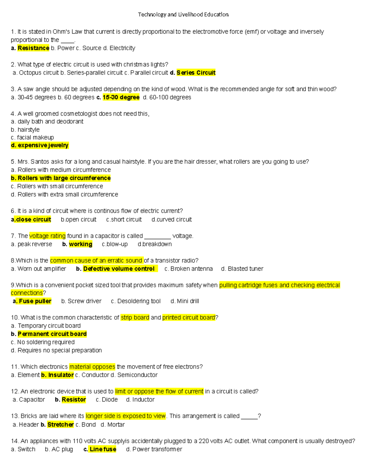 419583917-TLE-Questions - Technology and Livelihood Education It is ...