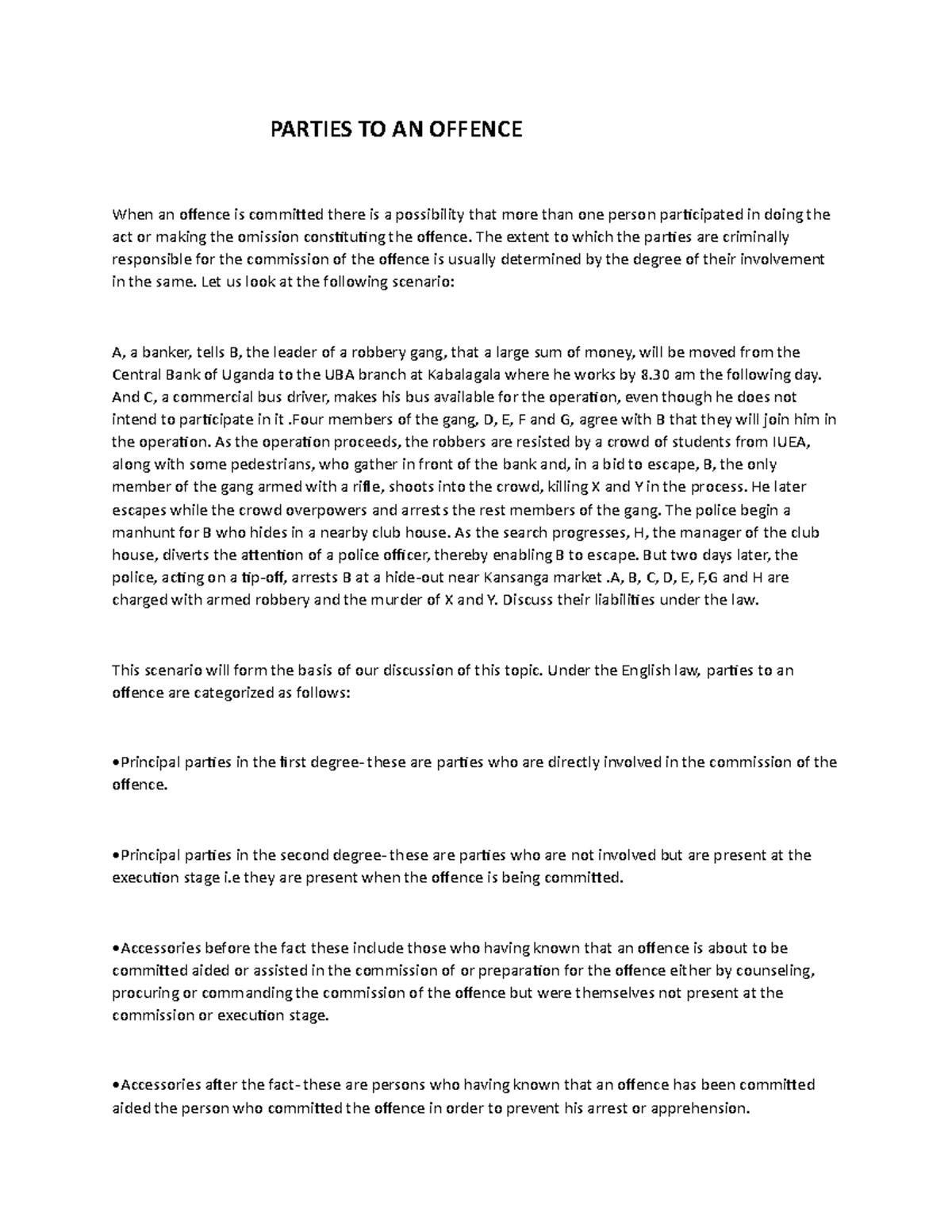 Parties of a offence - Easy understanding of law - PARTIES TO AN ...