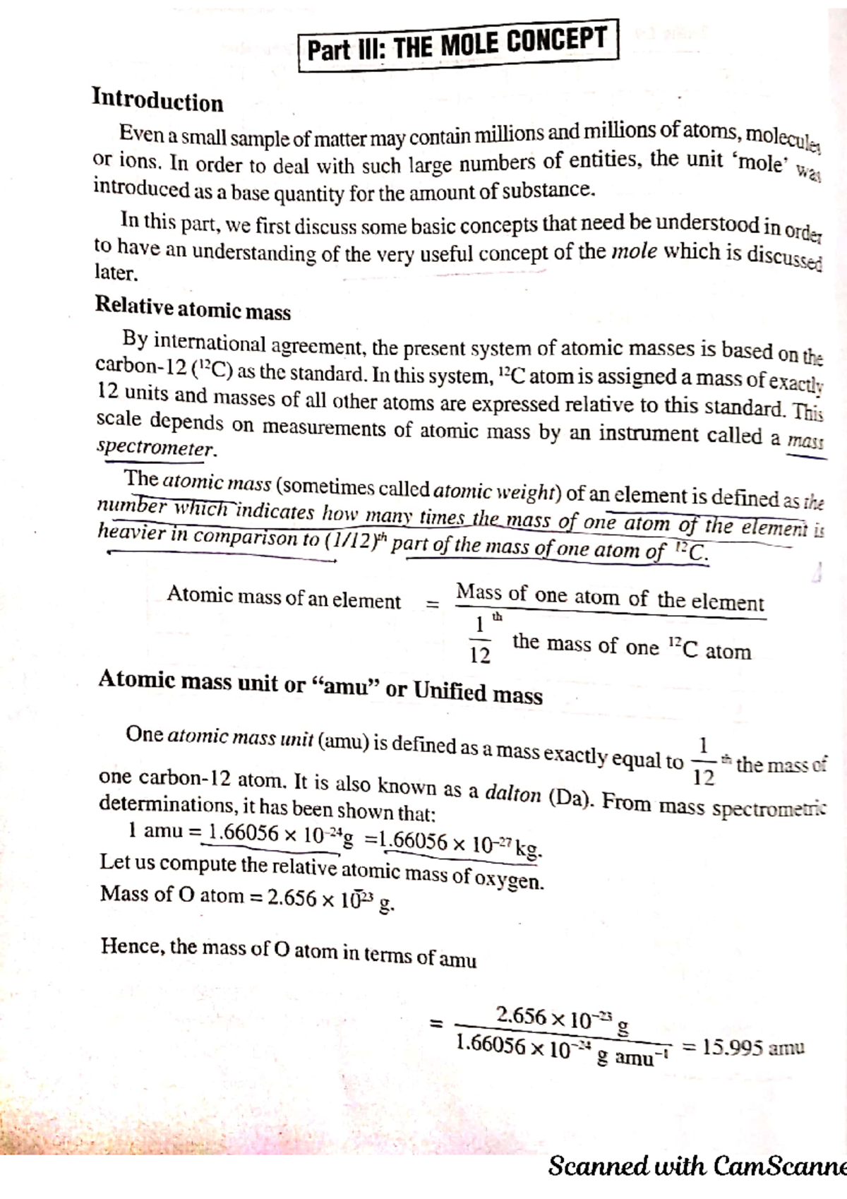 1. Mole Concept - chemistry - Studocu